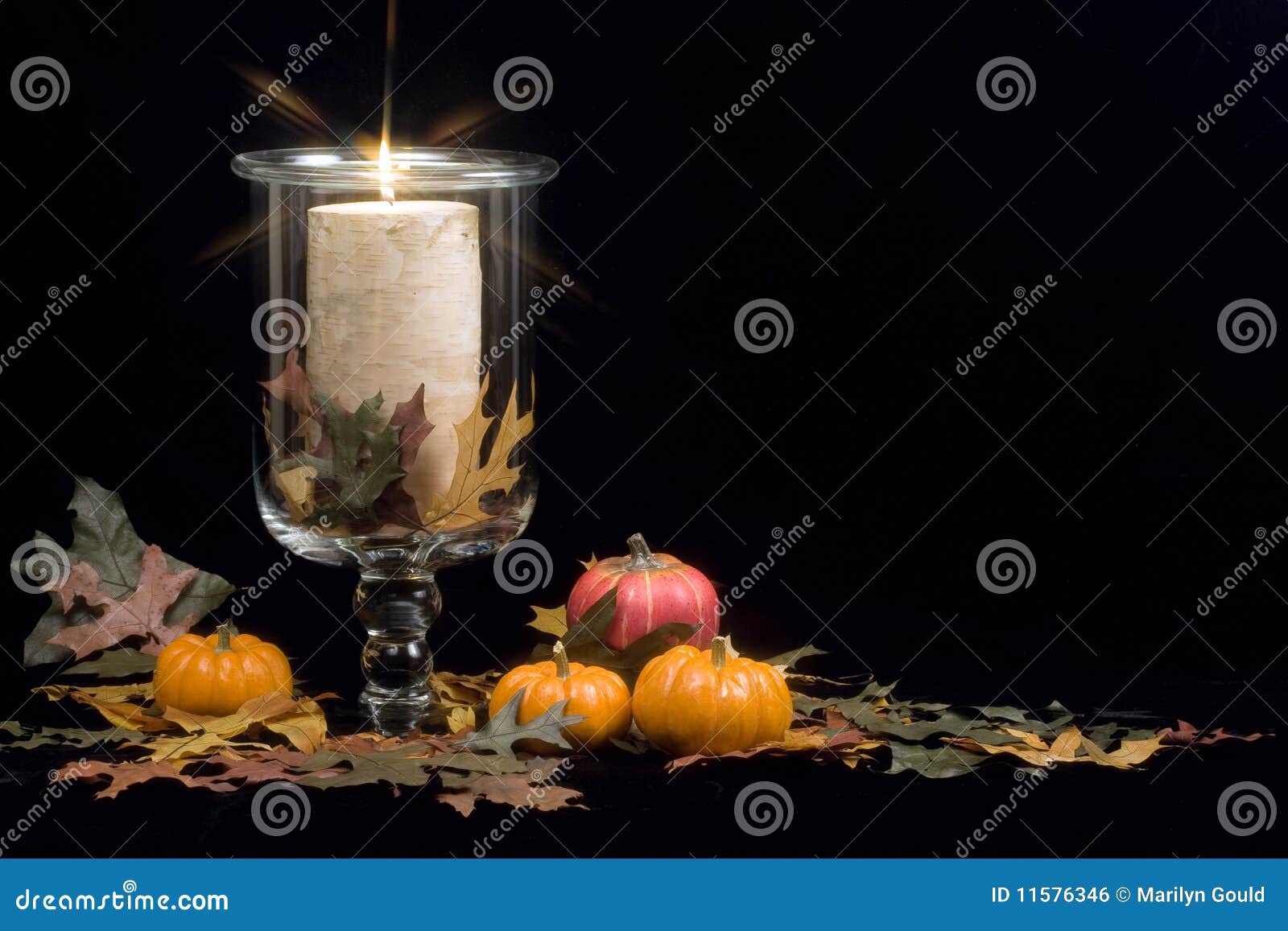 Fall - Autumn Candle stock photo. Image of glass, pumpkins - 11576346