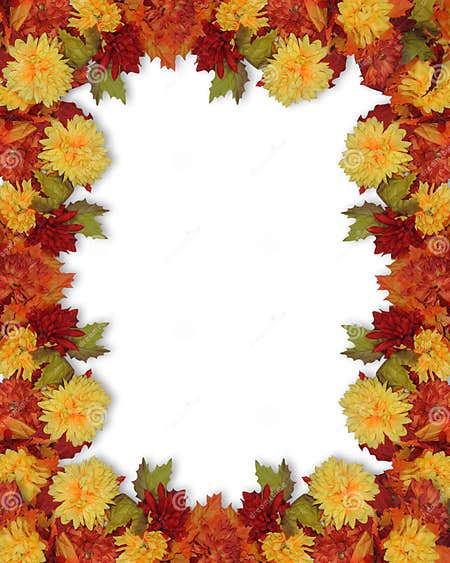 Fall Autumn flowers border stock illustration. Illustration of ...