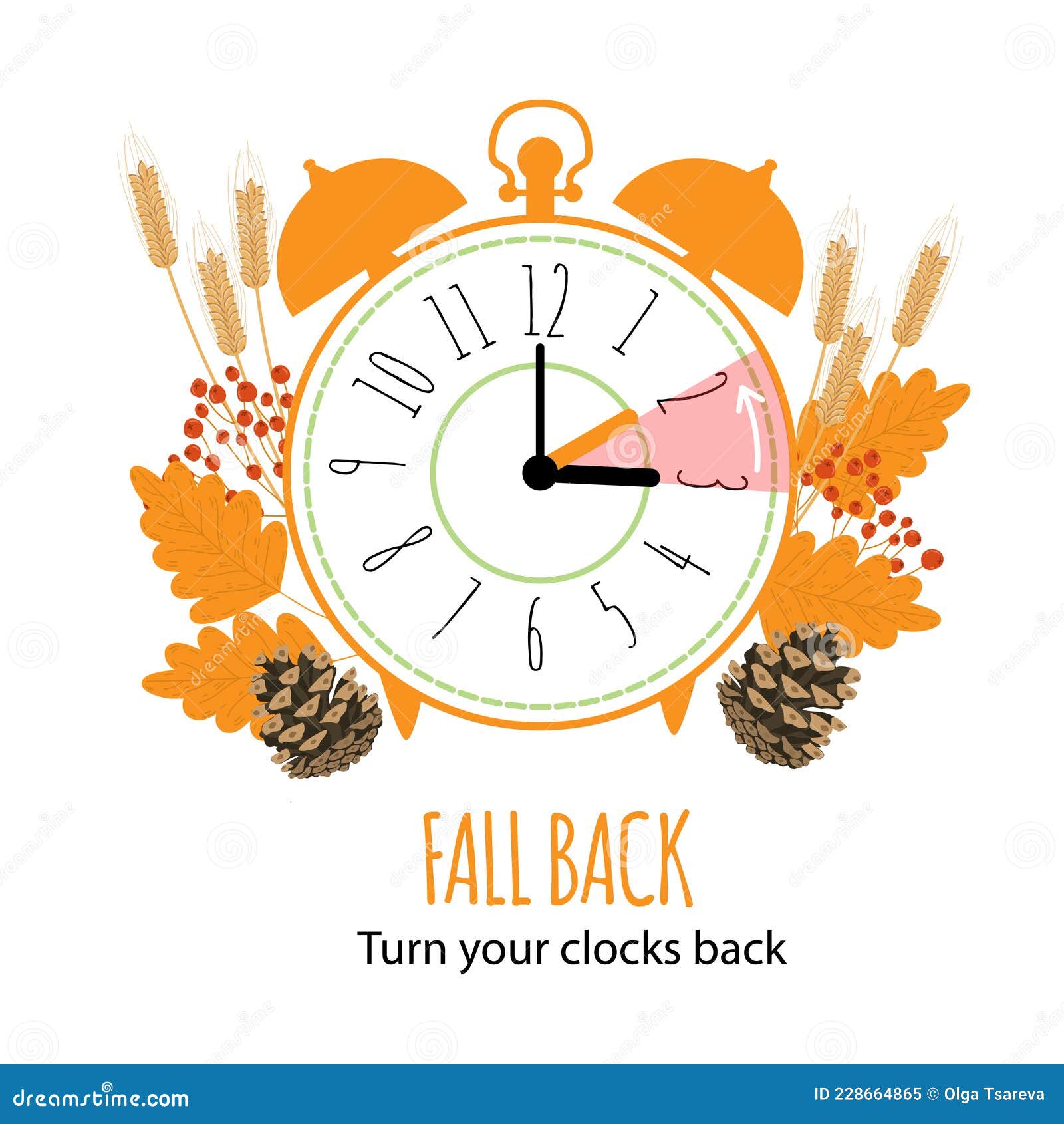 Daylight Saving Time Banner. Woman Changes He Hands Of The Clock ...