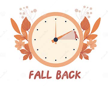 Fall Back Concept in Flat Style, Change Clock Back One Hour, Daylight ...