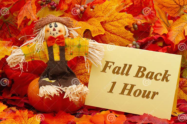 Fall Back 1 Hour Card with Fall Leaves Stock Photo - Image of savings ...