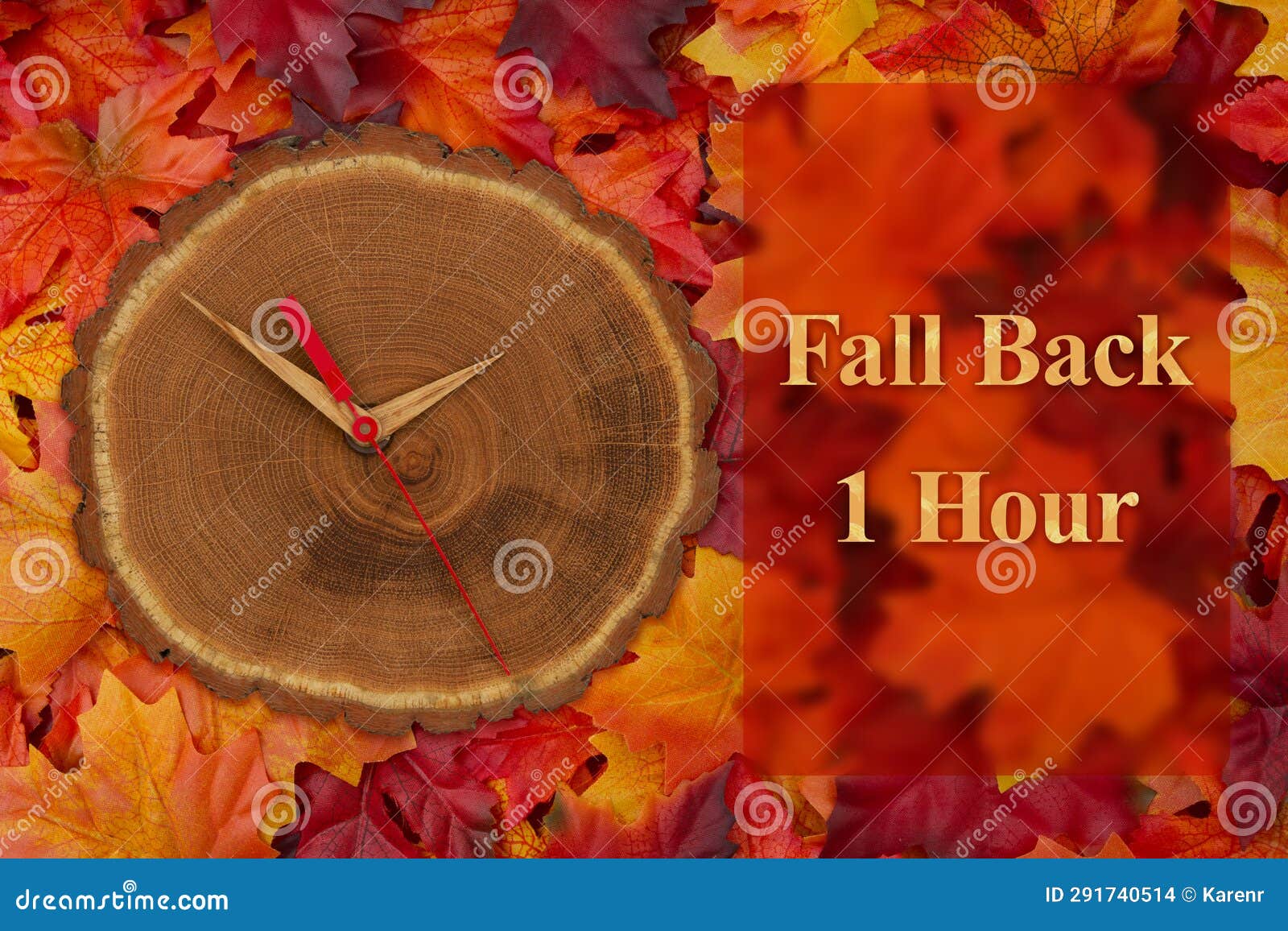 Fall Back 1 Hour Time Change with Wood Clock Stock Photo - Image of ...