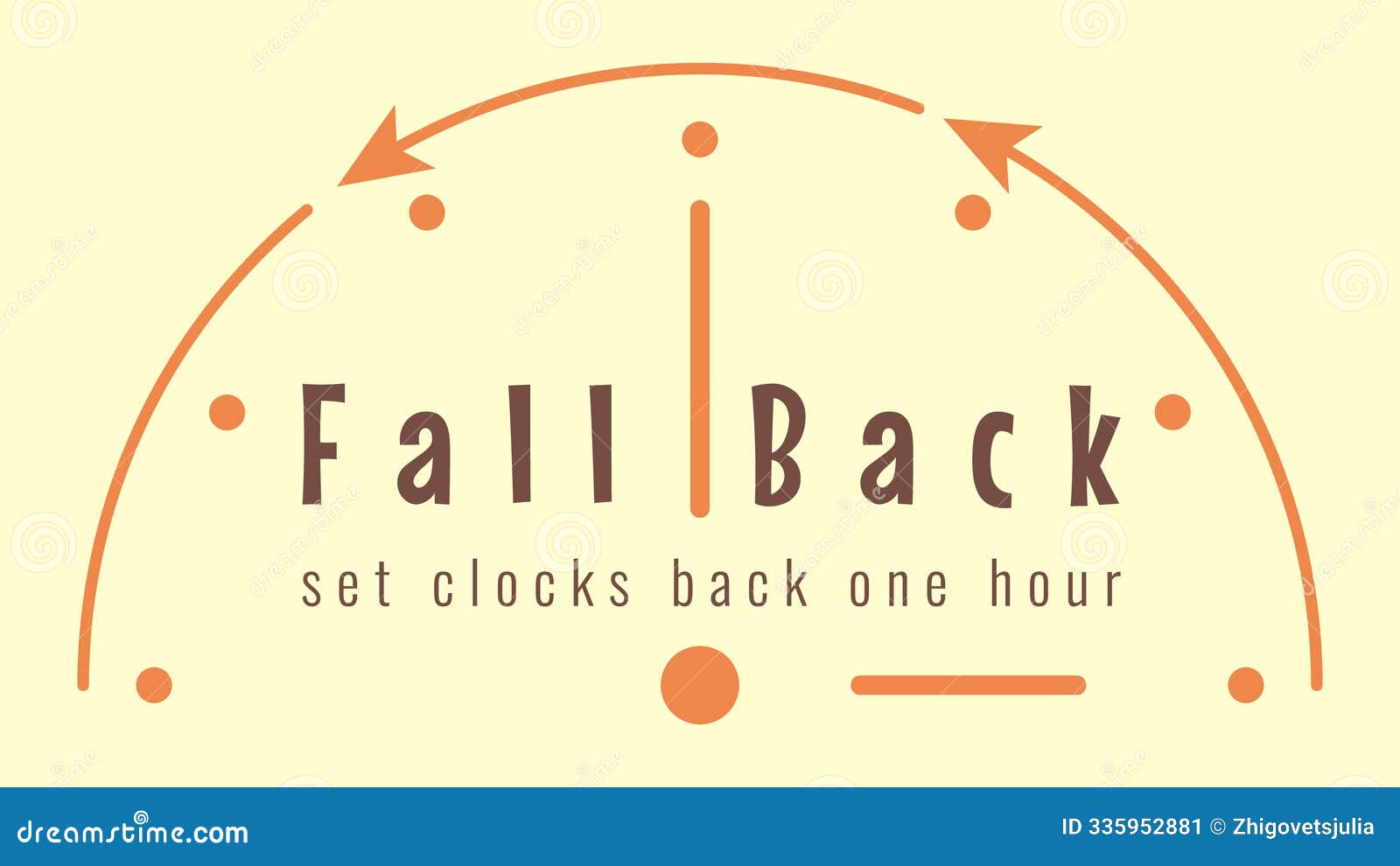 Fall Back Minimalist Banner. Daylight Saving Time End Background Stock ...