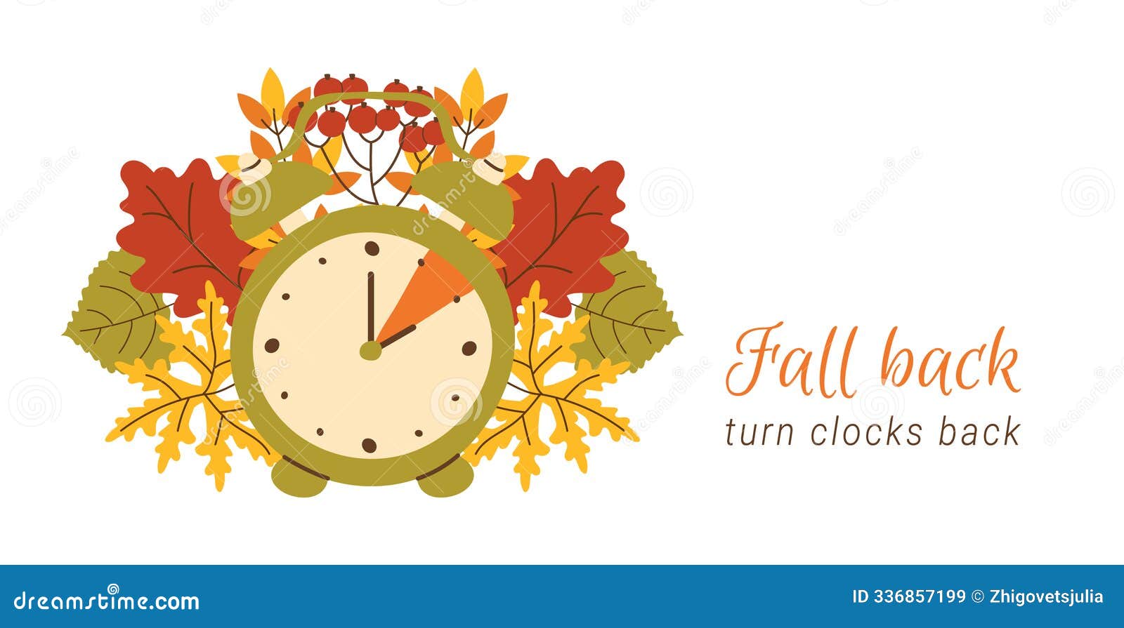 Fall Back Reminder Banner. Daylight Saving Time Ends Info Background ...