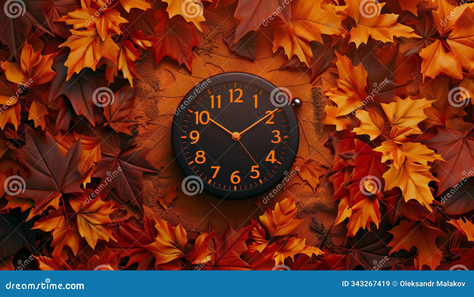 Daylight Saving Time Ends. Clock Turns Back, Autumn Begins Stock ...