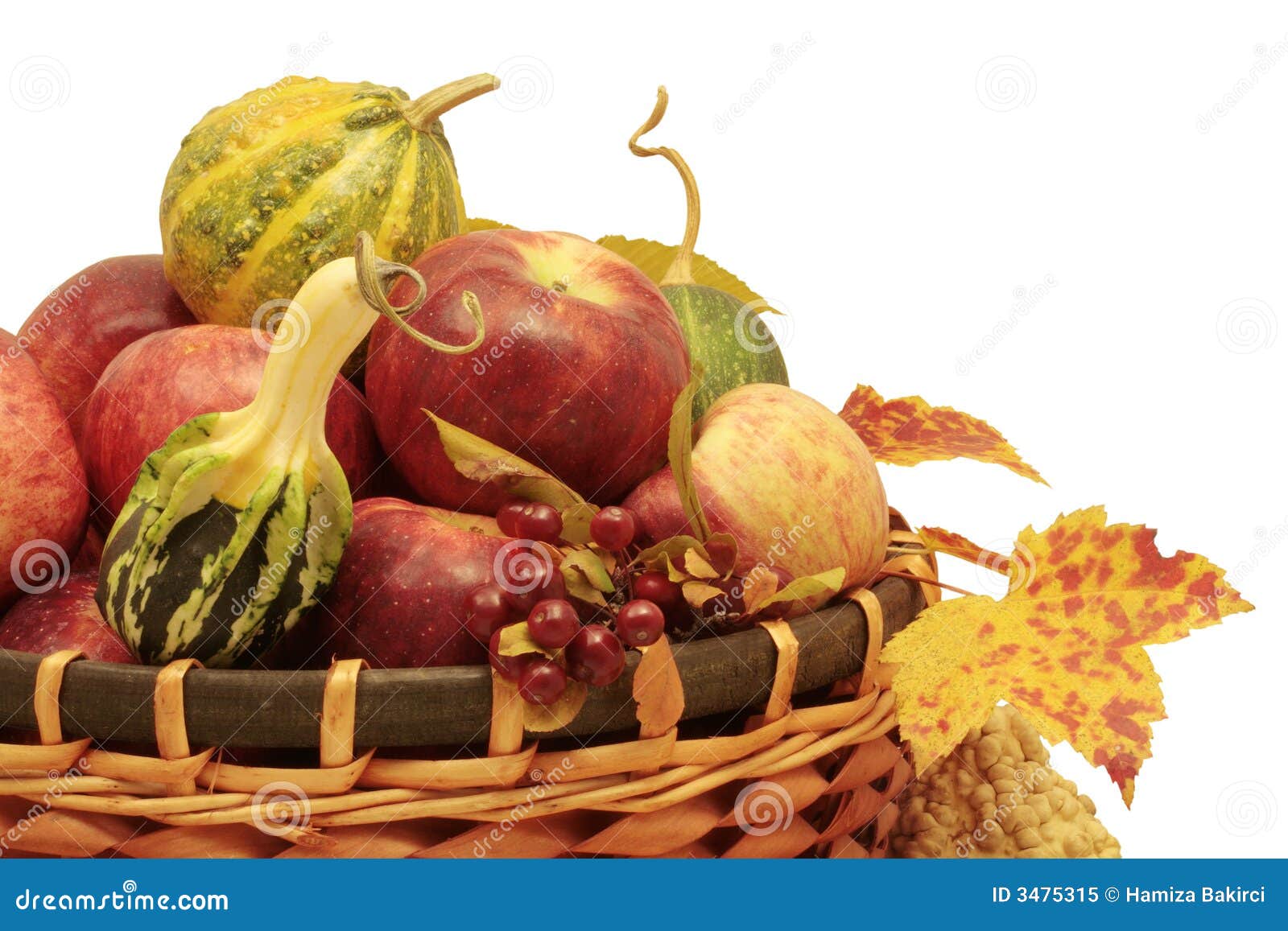Fall basket isolated stock image. Image of leaves, fall - 3475315