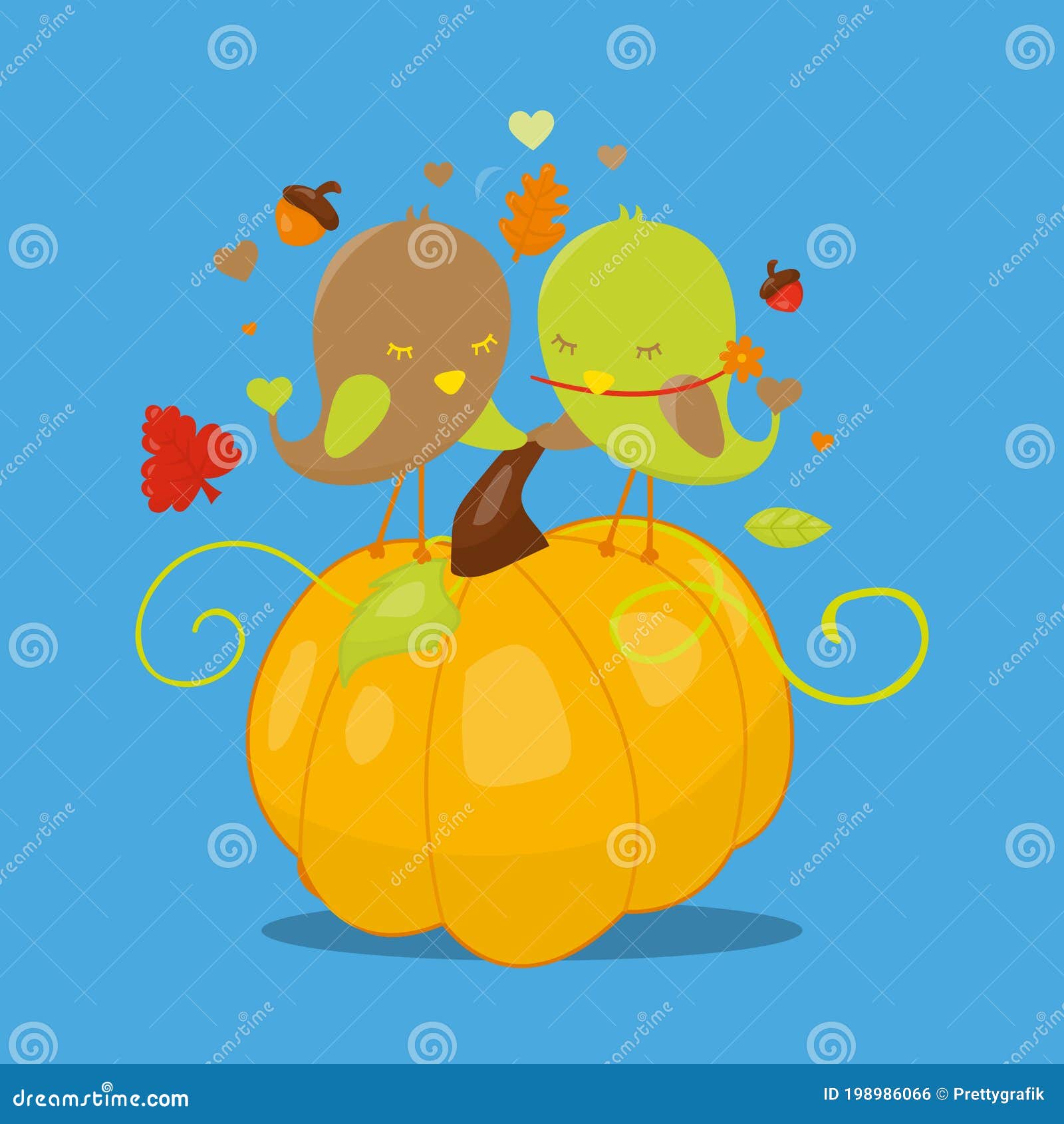 Fall Birds Pumpkin Birds 05 Stock Vector - Illustration of pumpkin ...