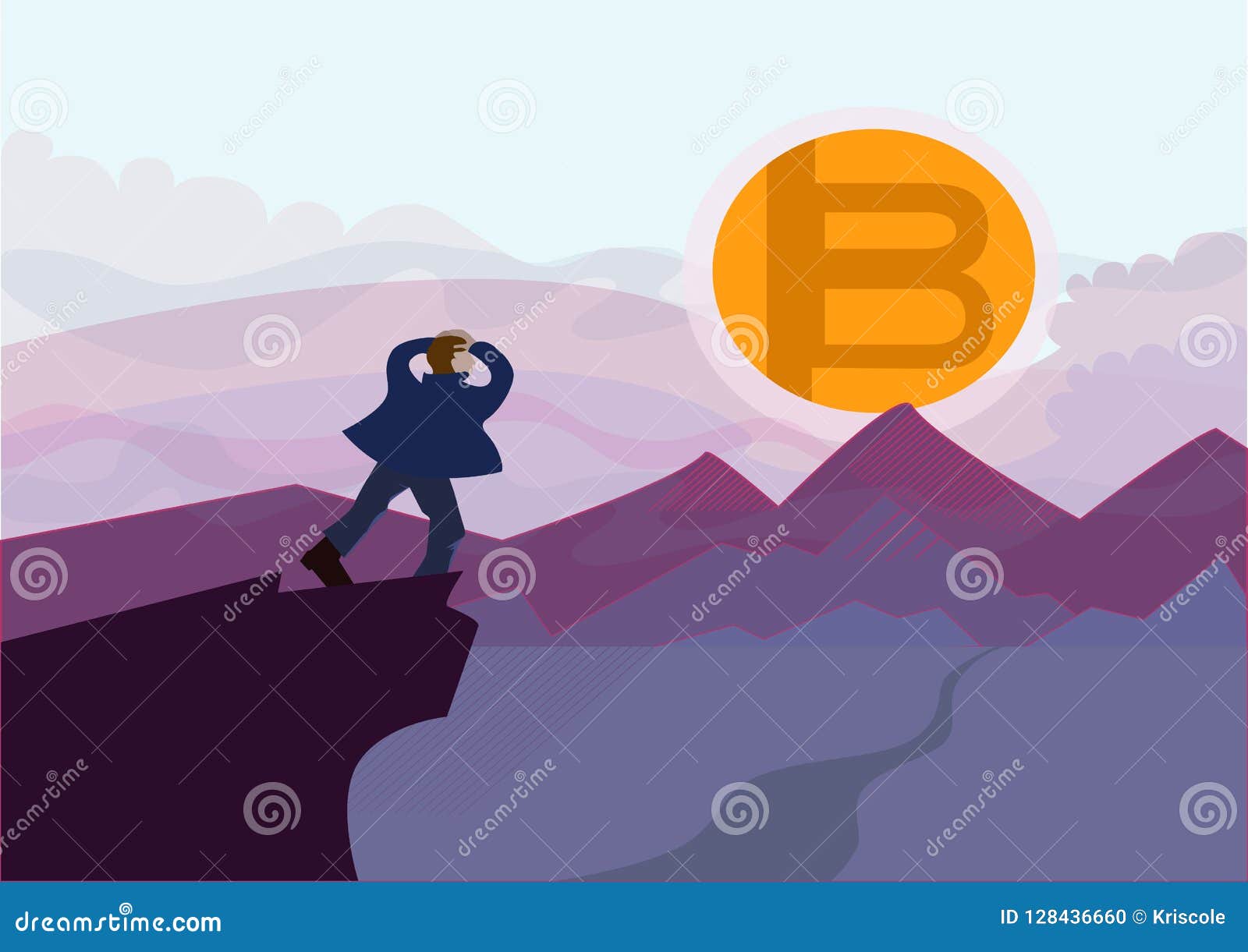 Fall of Bitcoin, the Concept of the Decline of the Bitcoin Era. Stock ...