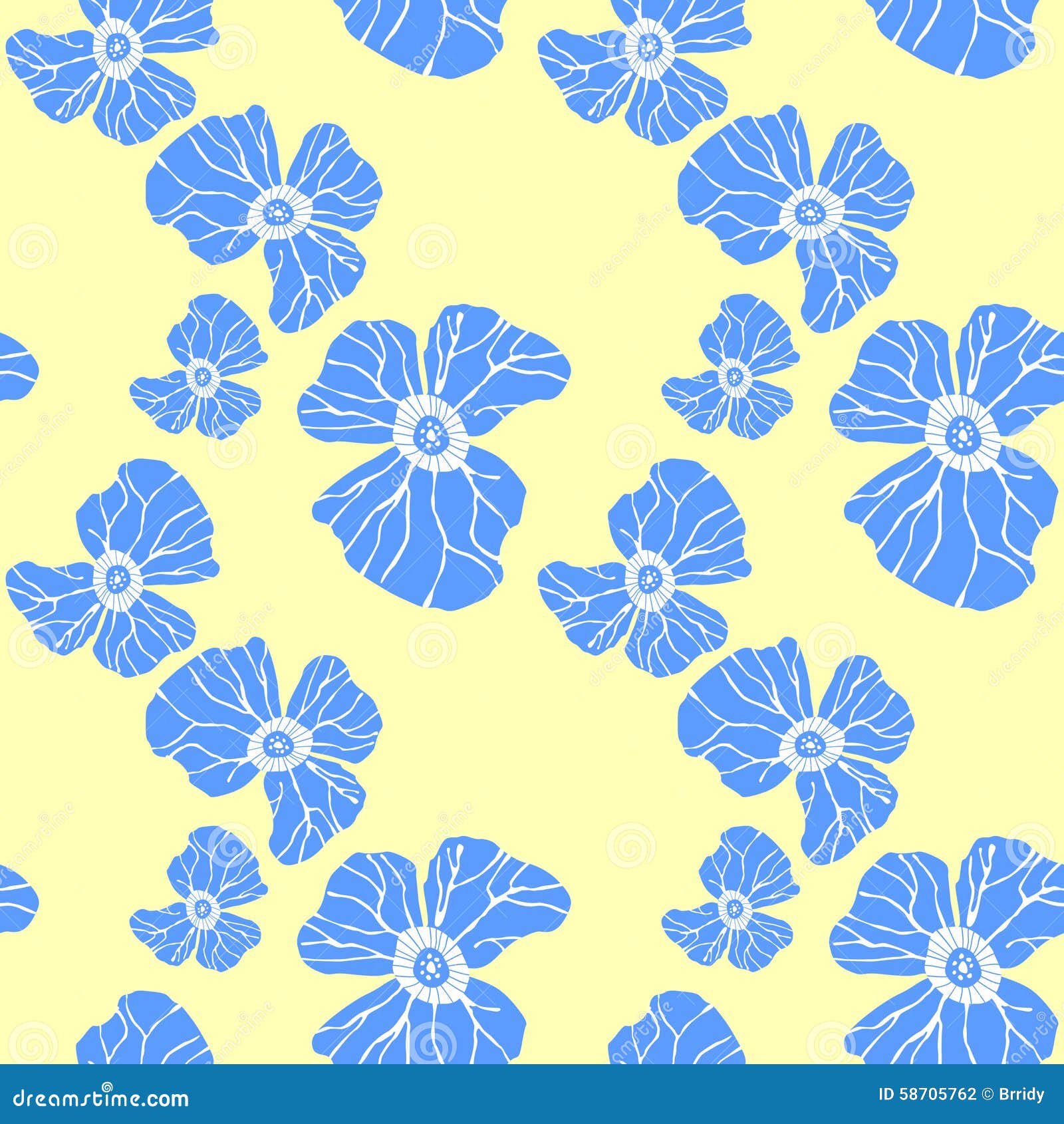 Fall Blue Violets on Yellow Background Stock Vector - Illustration of ...