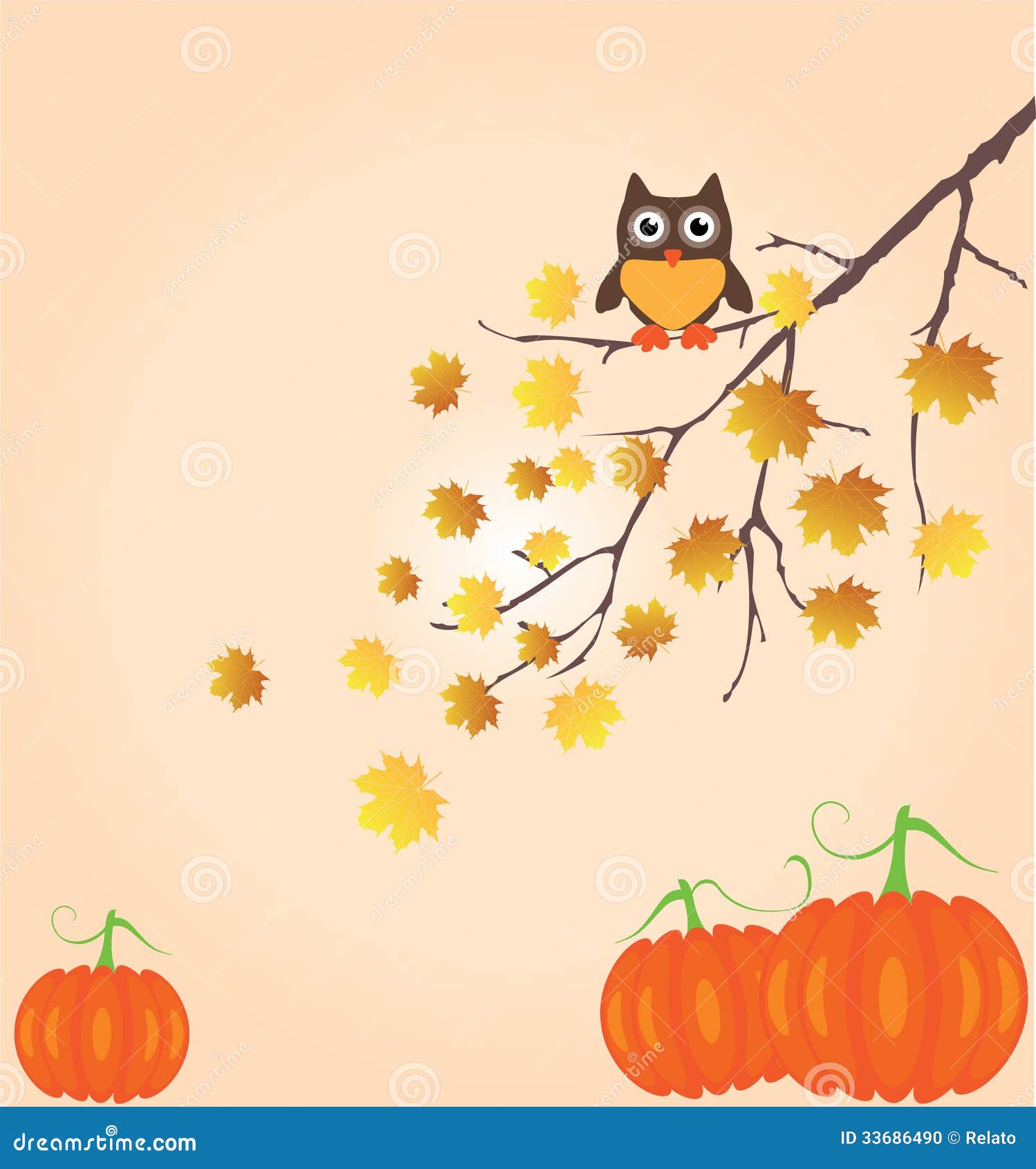 Fall Branch stock vector. Illustration of card, fall - 33686490