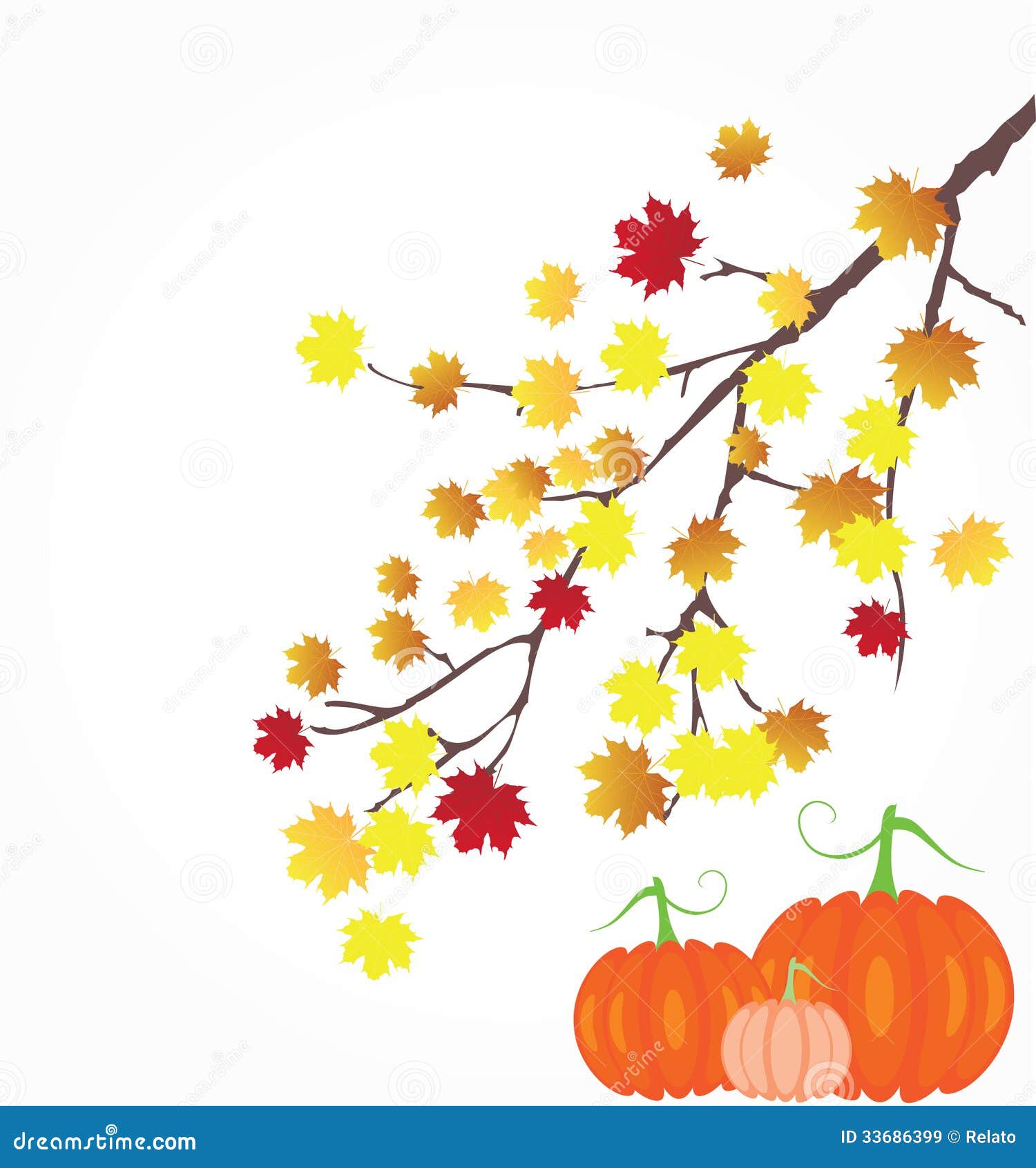 Fall Branch stock vector. Illustration of harvested, flyer - 33686399