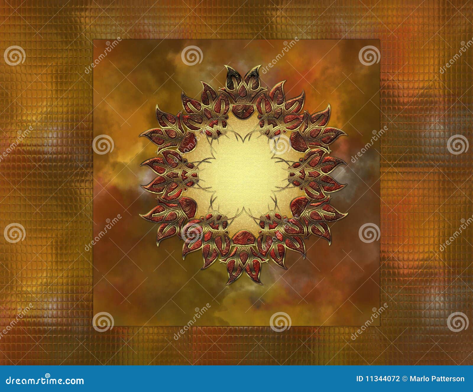 Fall Color Background with Metal Design Stock Illustration ...