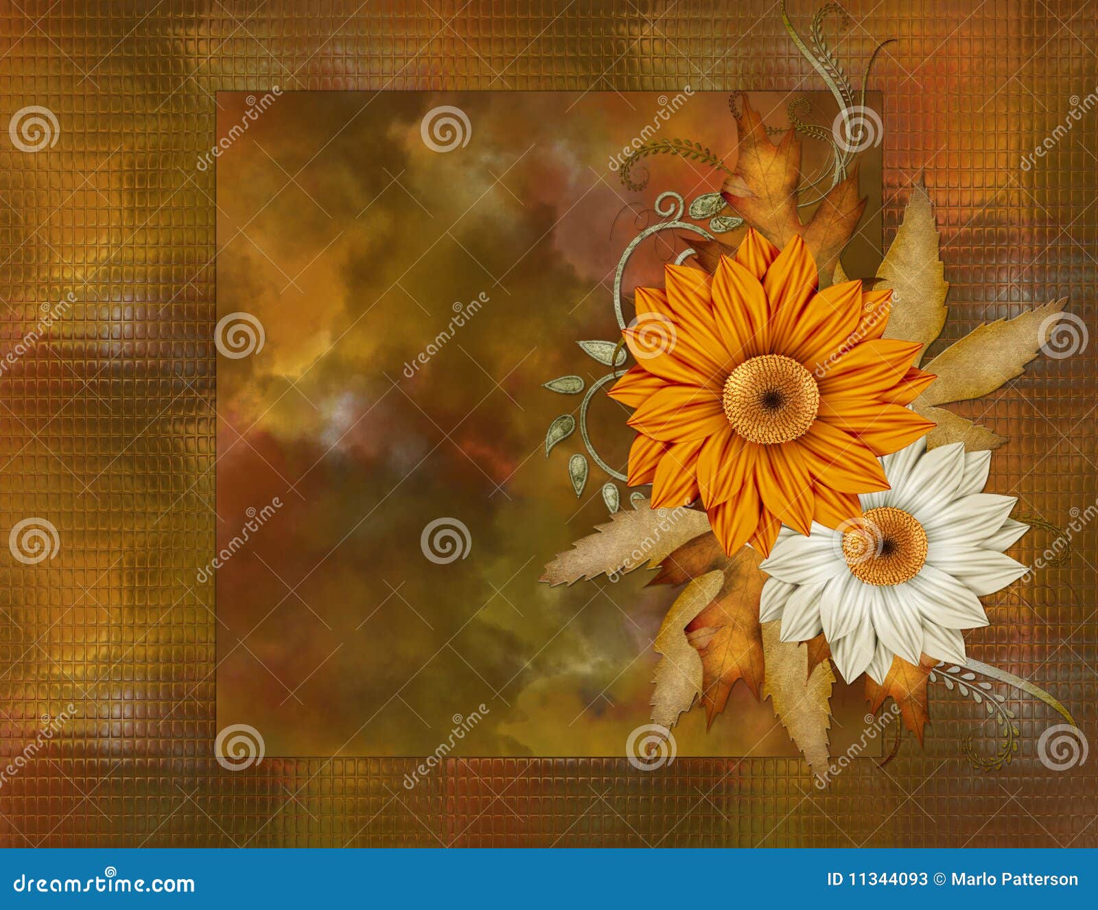 Fall Color Floral Background Stock Illustration - Illustration of fall ...