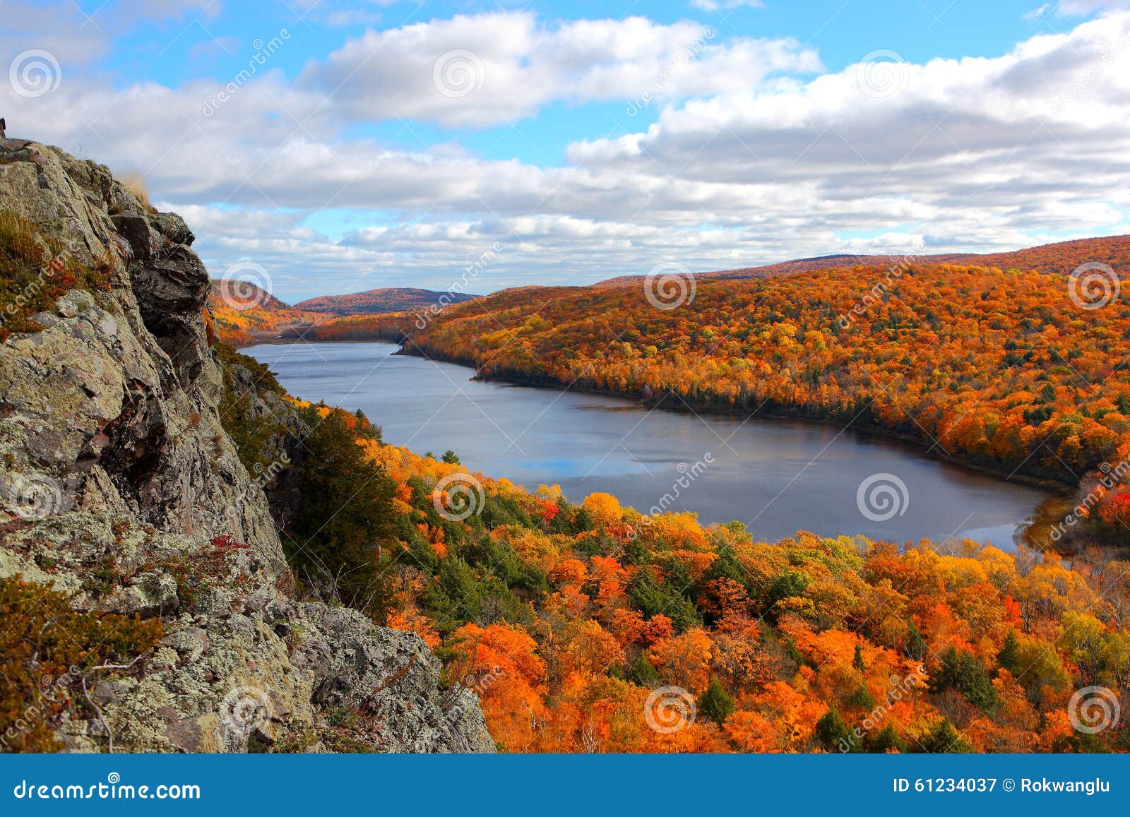 Fall color stock image. Image of horizon, pine, color - 61234037