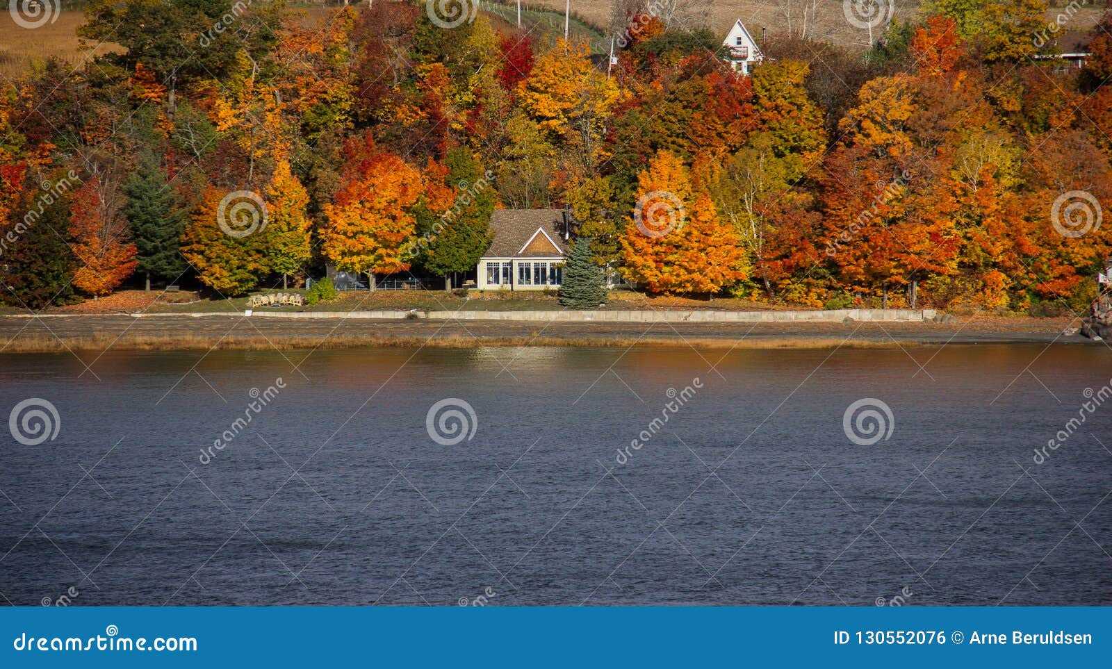 Fall Colors Along the St. Lawrence River Stock Photo - Image of colors ...