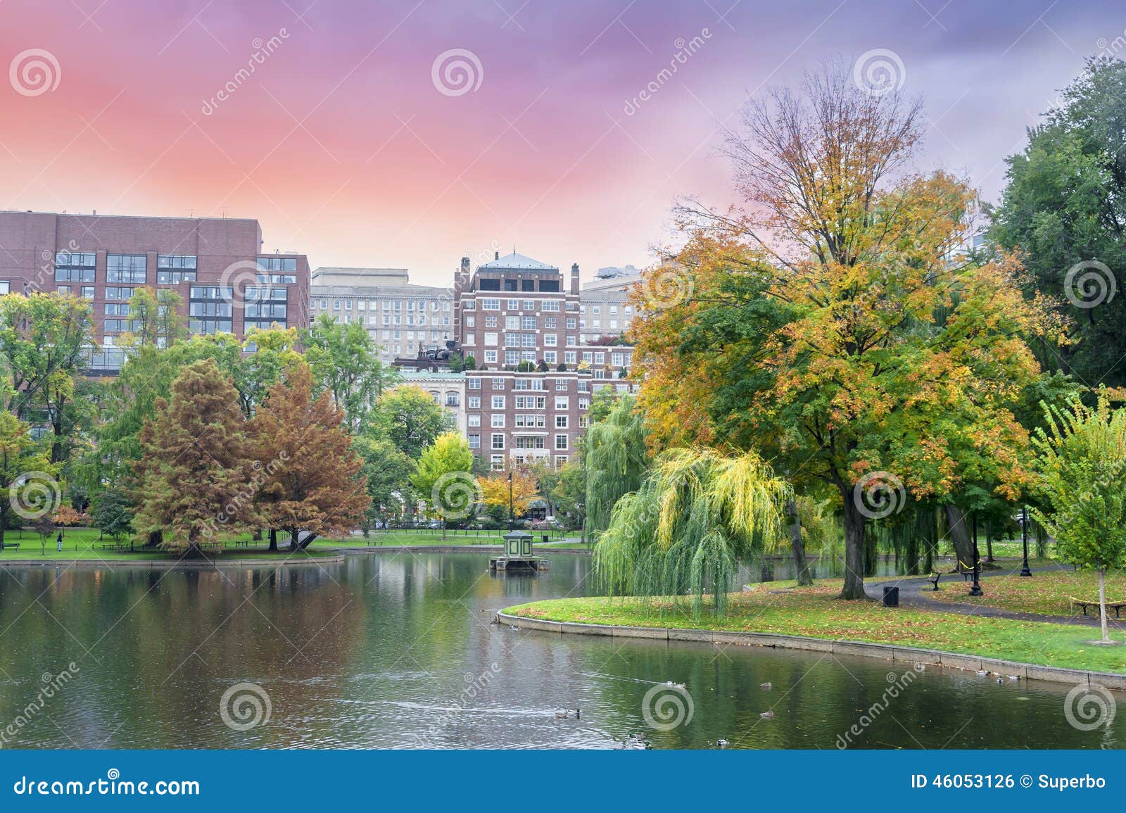Fall Colors Boston Common and Public Garden Stock Photo - Image of leaf ...