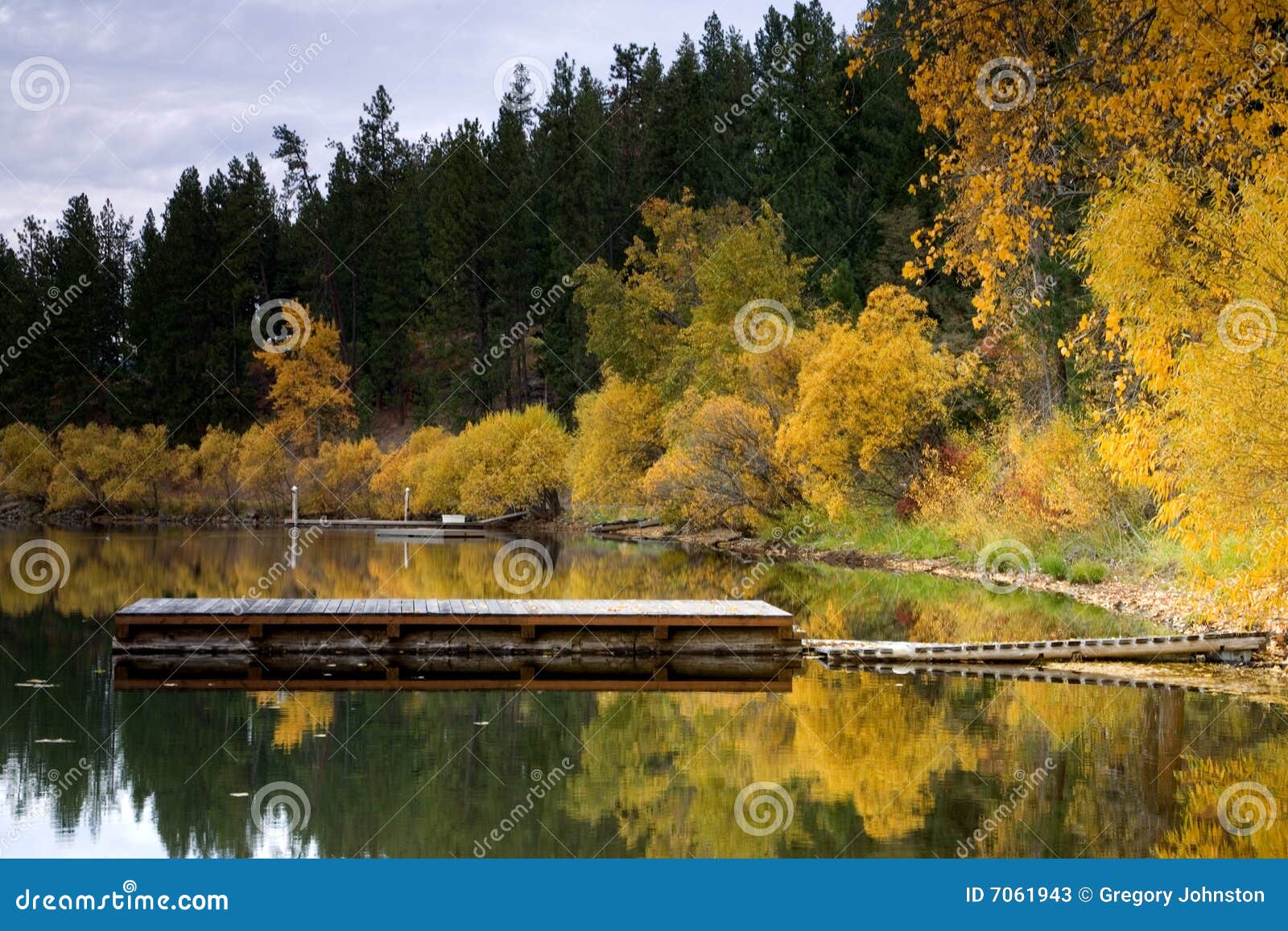 Fall colors by the lake. stock image. Image of relaxing - 7061943