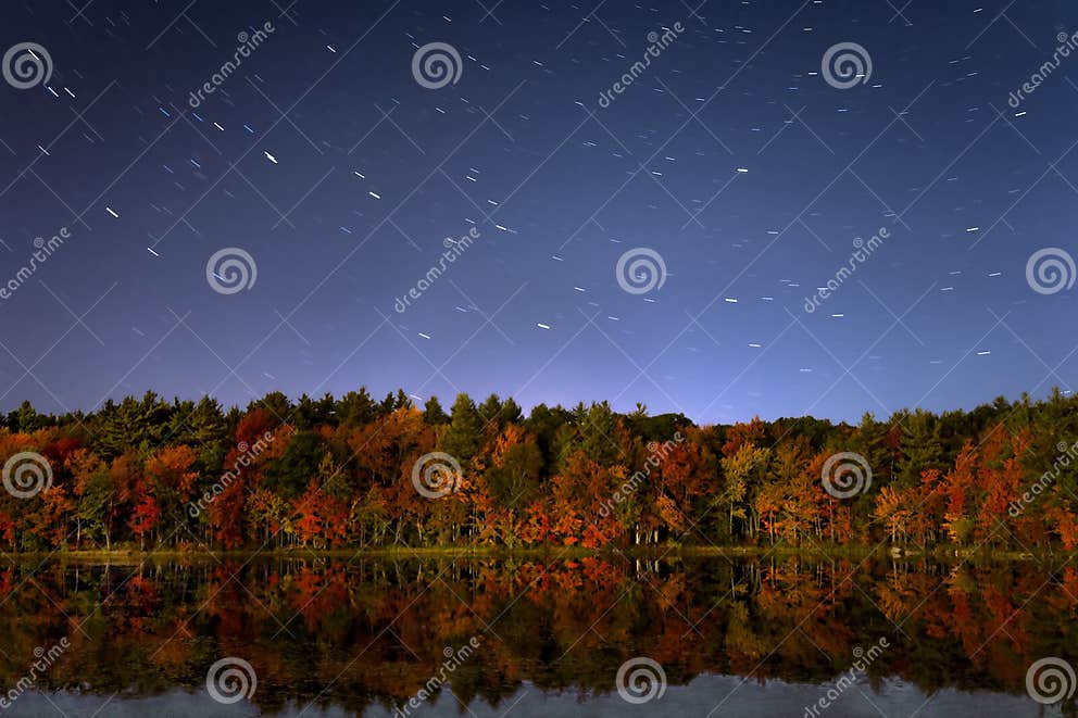 Fall colors at night stock image. Image of trails, night - 10856287