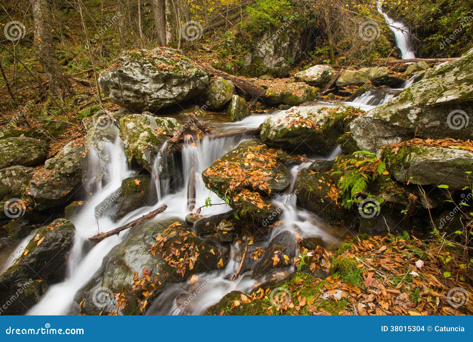 Fall Colors, Waterfall Cascade, Skyline Drive Stock Photo - Image of ...