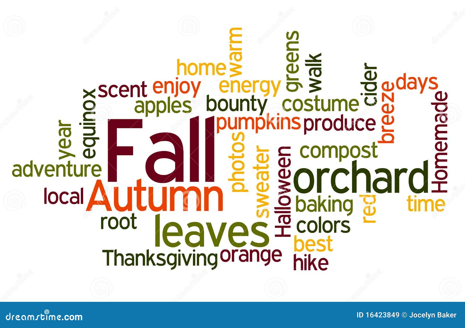 Fall Colors Wordcloud stock illustration. Illustration of breeze - 16423849