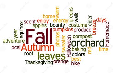 Fall Colors Wordcloud stock illustration. Illustration of breeze - 16423849