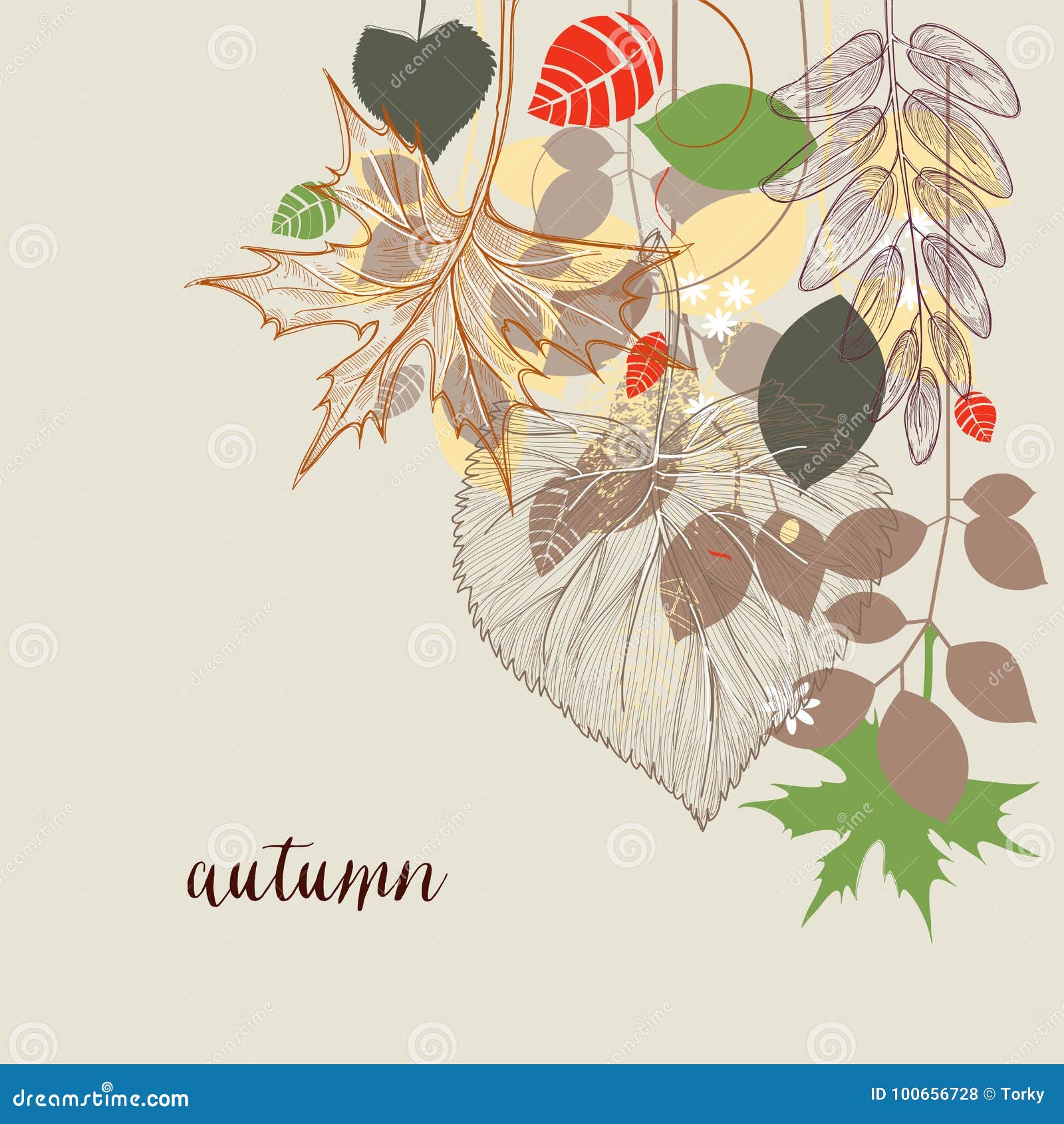 Fall corner decoration stock vector. Illustration of fall - 100656728