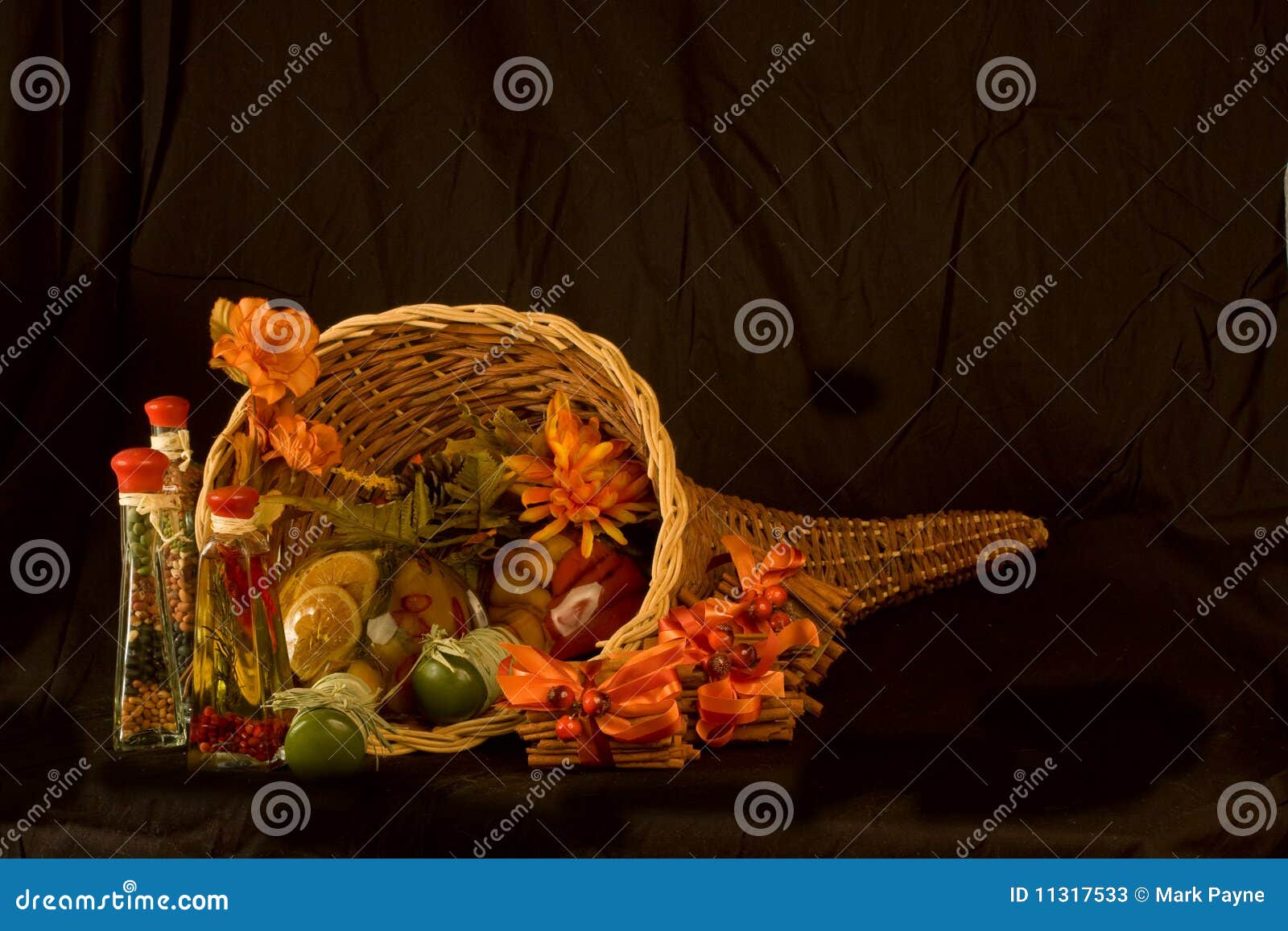 Fall Cornucopia with Seasonings Stock Image - Image of thanksgiving ...
