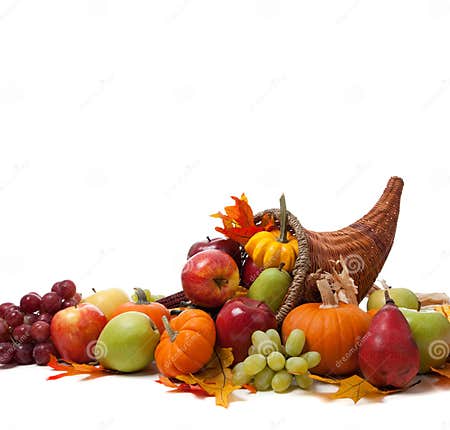 Fall Cornucopia on a White Back Ground Stock Image - Image of apple ...