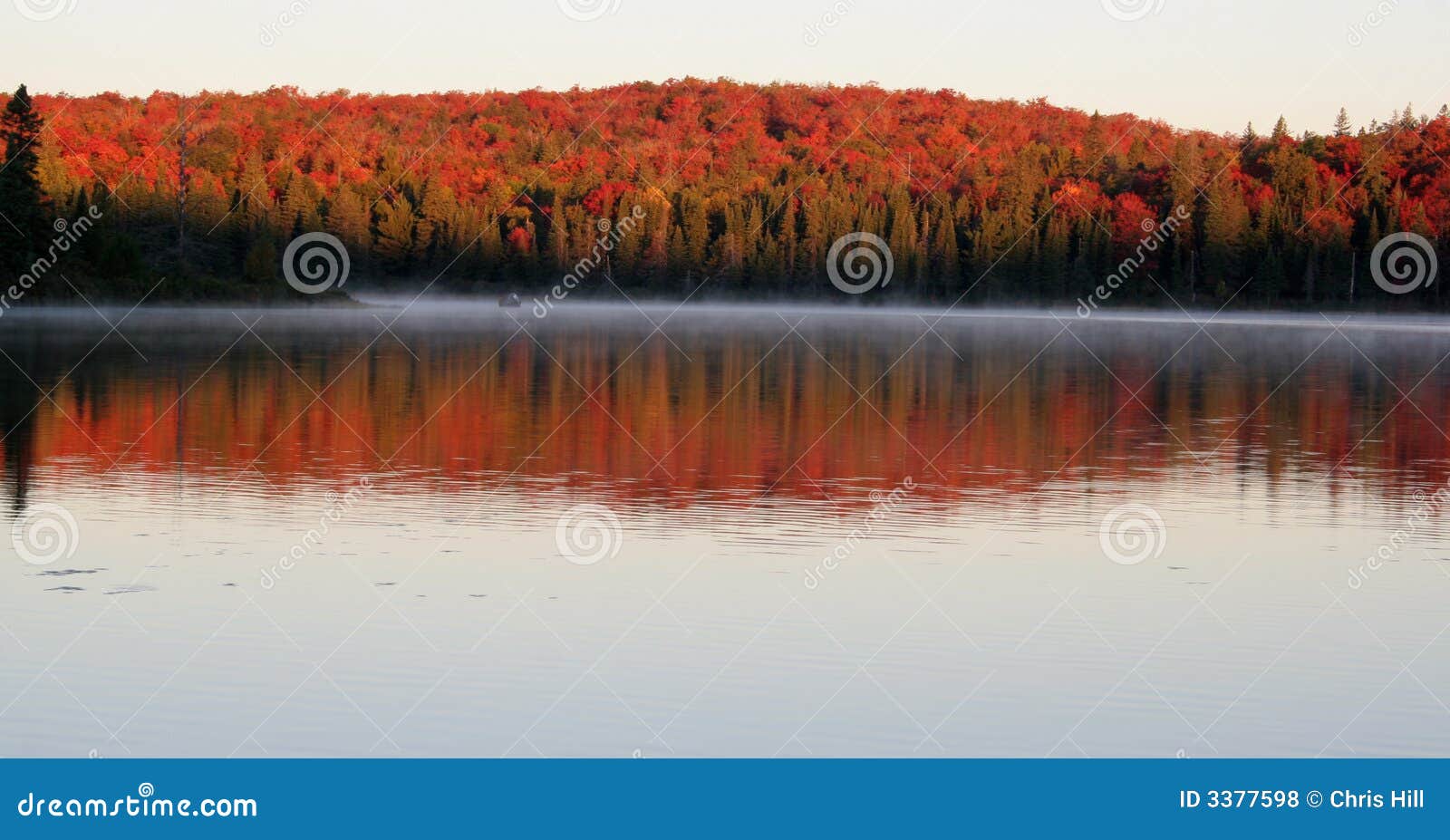 Fall Dawn stock photo. Image of brilliant, canoe, reflection - 3377598