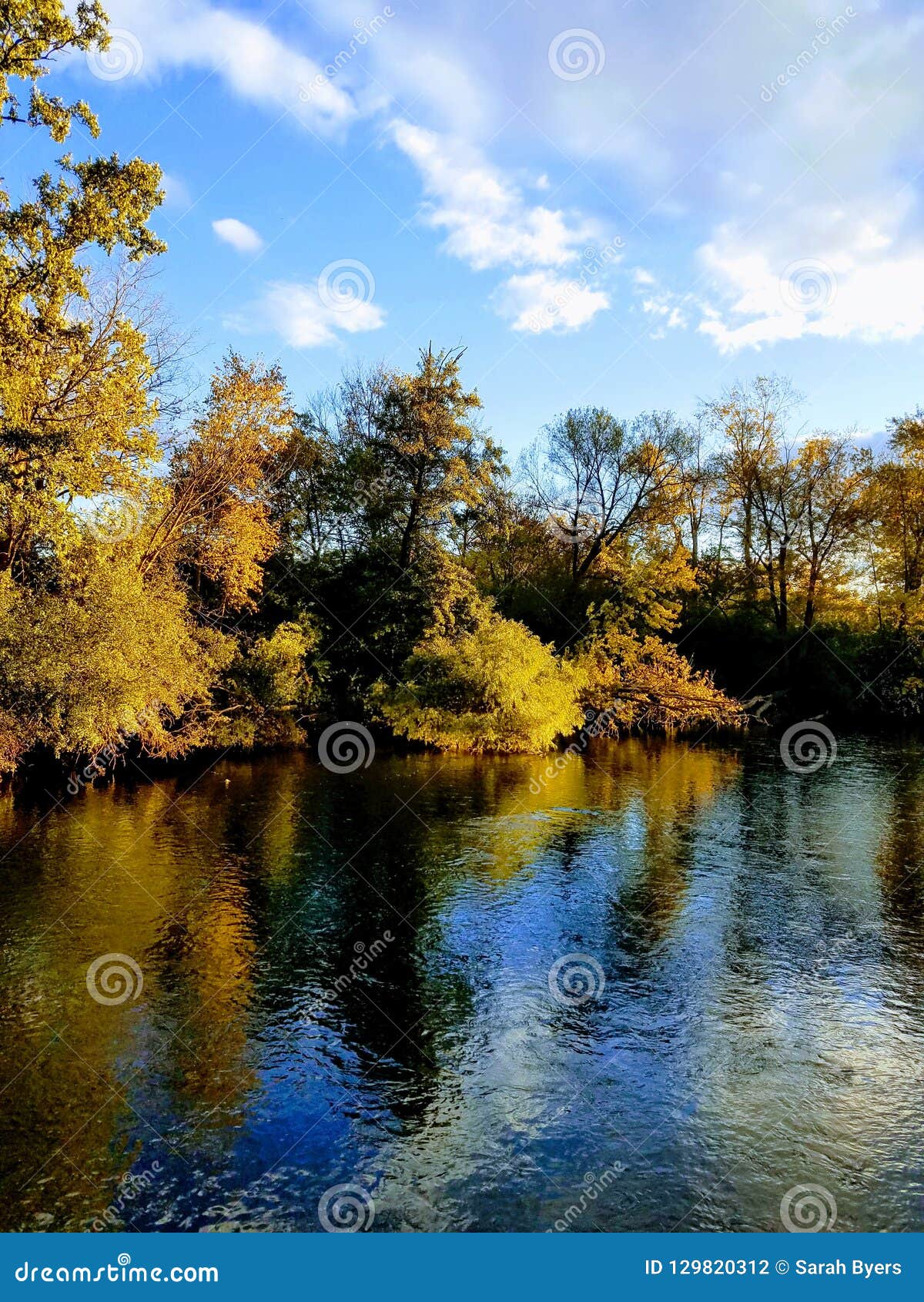 Fall Day on the Huron River in Ann Arbor Michigan Stock Photo - Image ...
