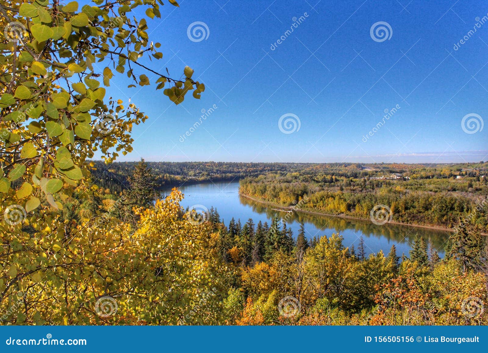 Fall Day Overlooking the River Valley Stock Photo - Image of natural ...