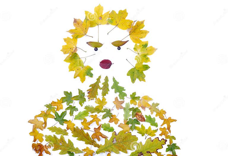 Fall Details Leaves Isolated in Shape of Human an Stock Photo - Image ...