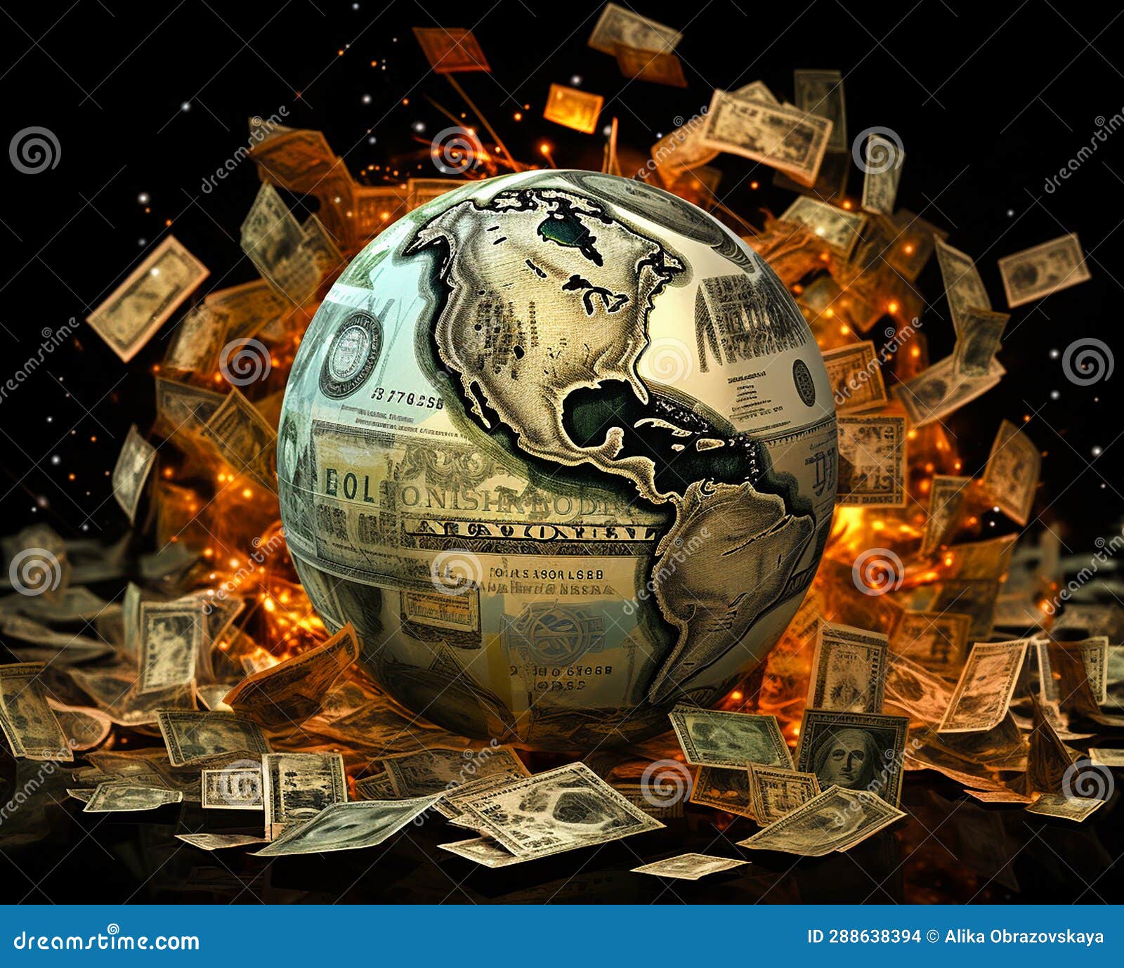 The Fall of Dollar As a World Currency Stock Illustration ...