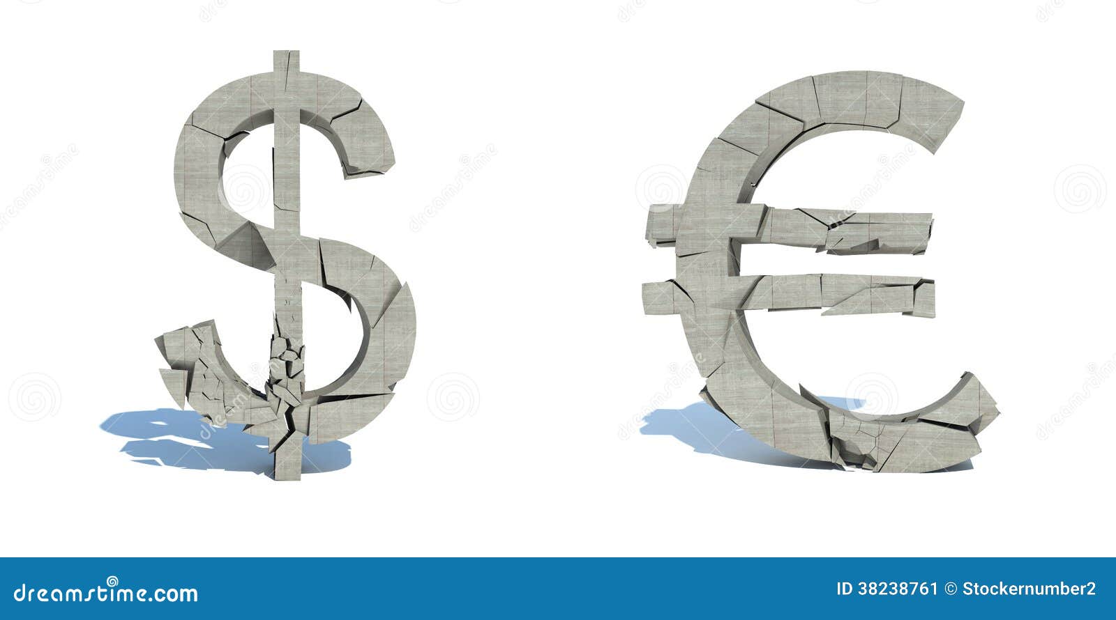 Fall of the Dollar and the Euro, Crush Stock Illustration ...