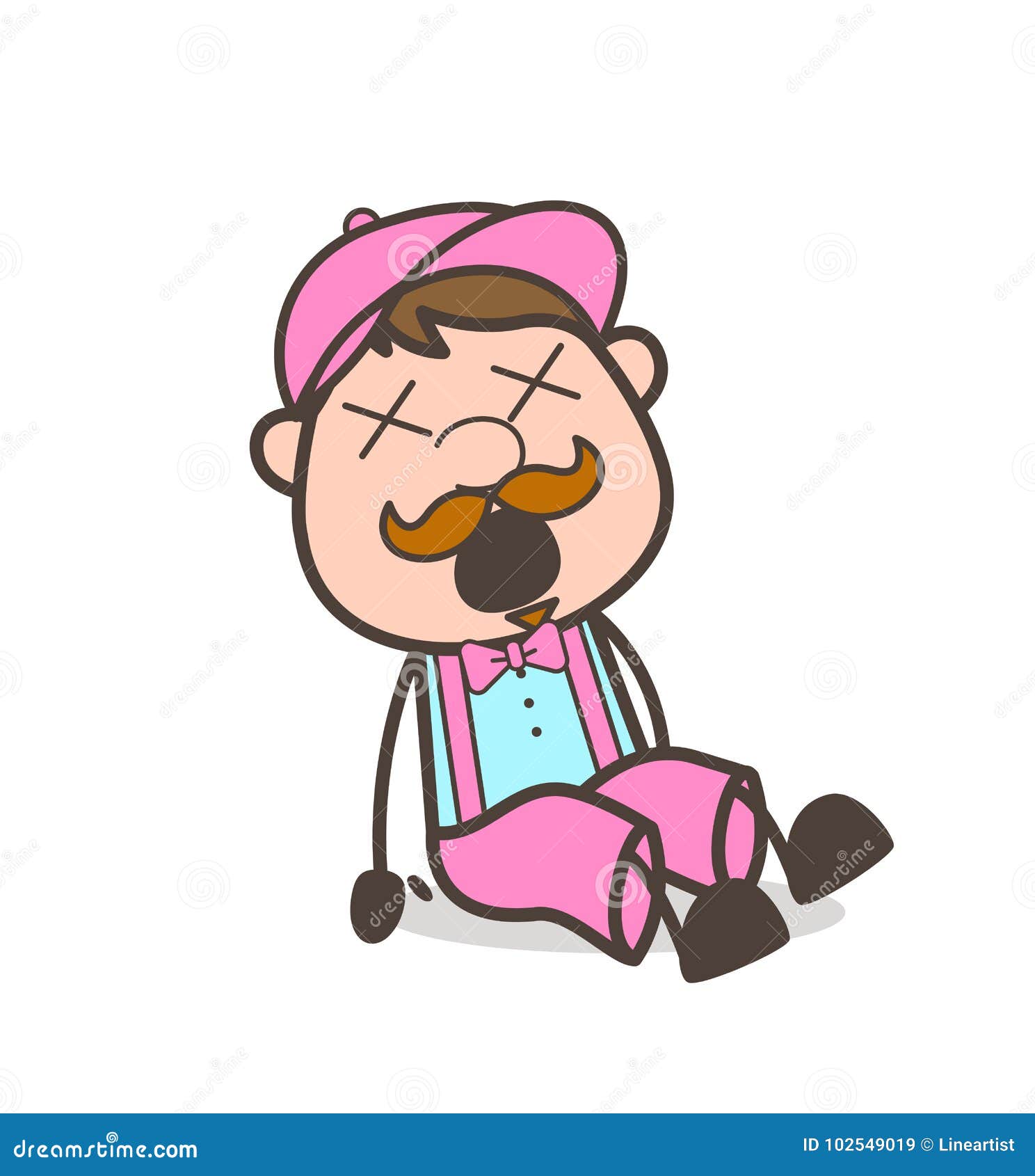 Fall-Down Person Dizzy Face Expression Stock Illustration ...