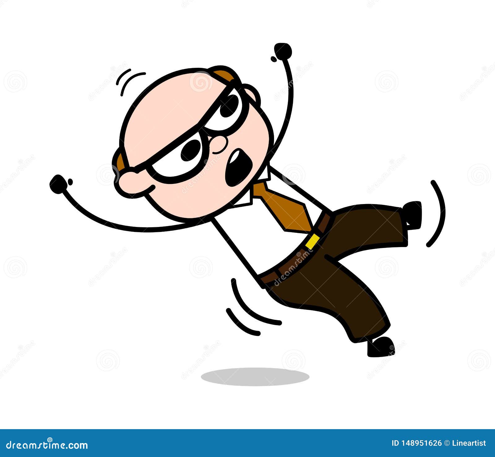 Fall Down - Retro Cartoon Office Old Boss Man Vector Illustration Stock ...