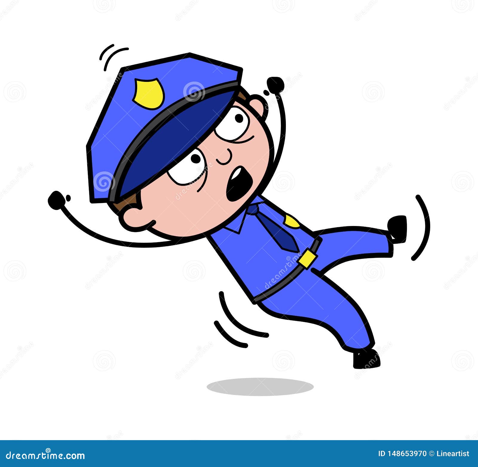 Fall Down - Retro Cop Policeman Vector Illustration Stock Illustration ...