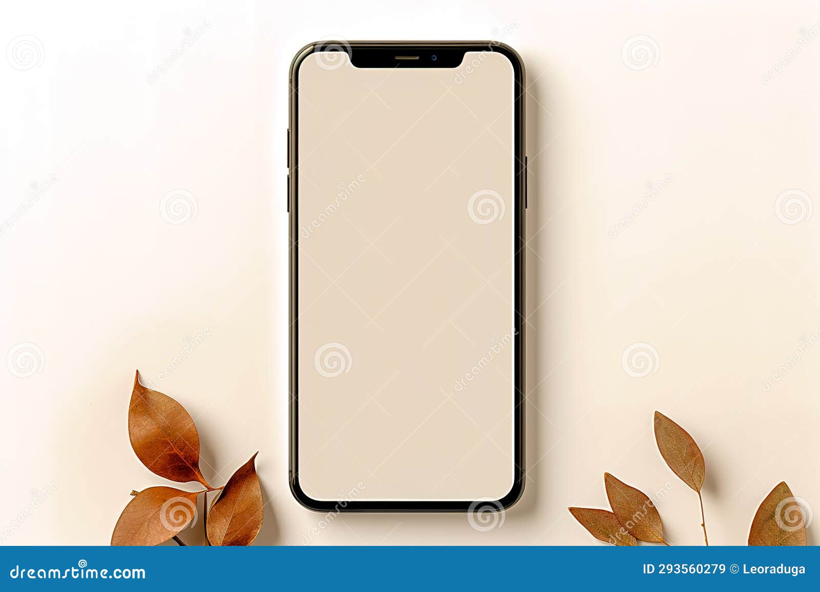 Fall Empty Phone Mockup, Transparent White Background Stock ...