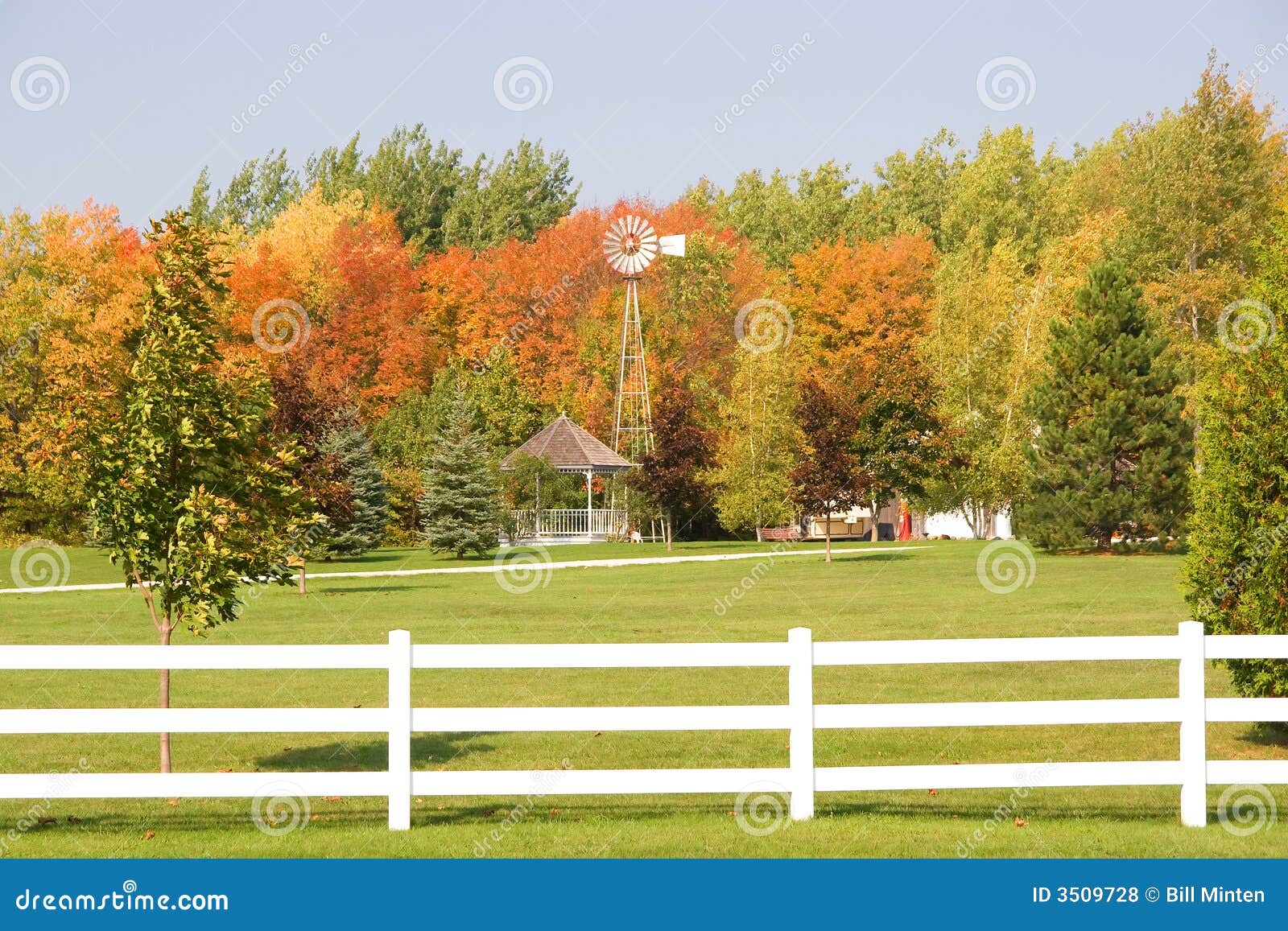 Fall Estate stock photo. Image of yellow, fence, fall - 3509728