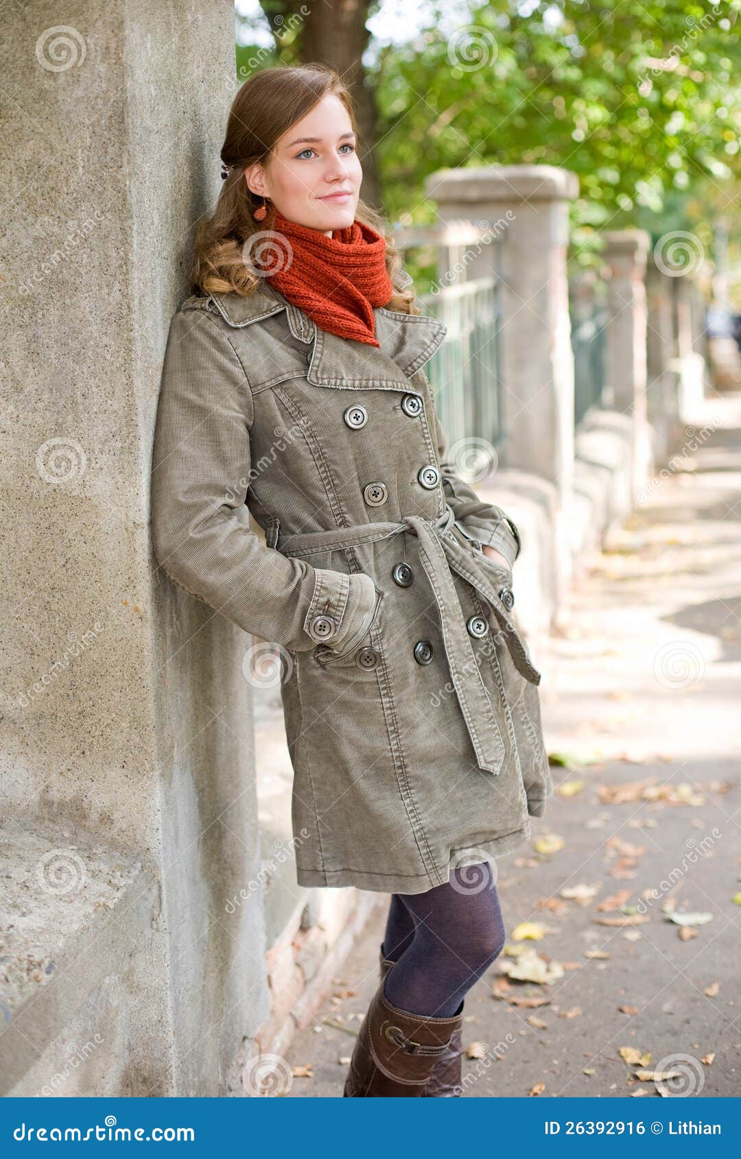 Fall fashion girl. stock photo. Image of happy, autumn - 26392916