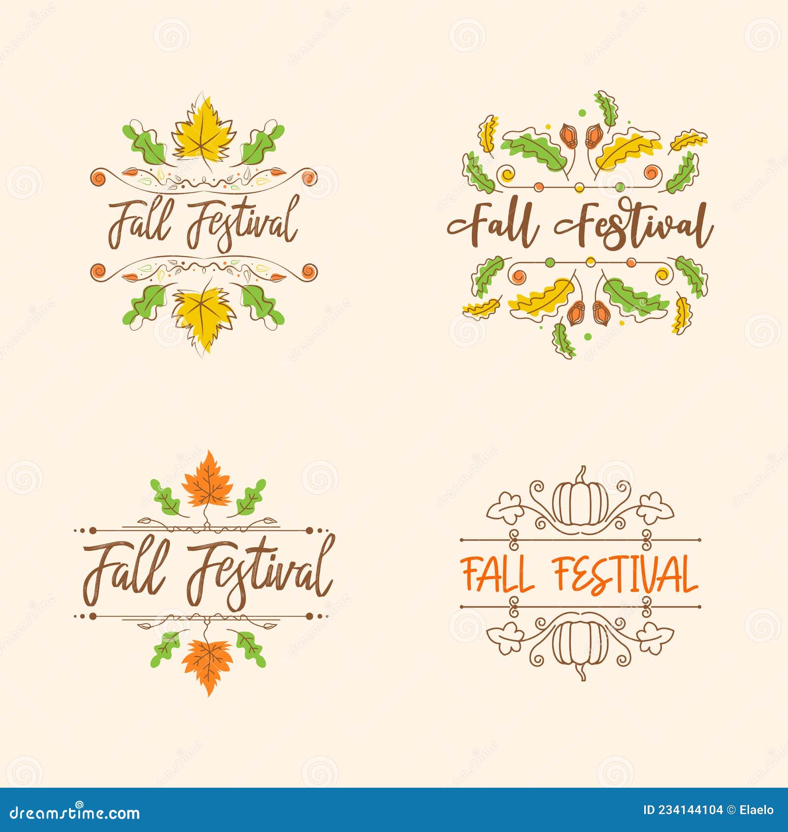 Fall Festival Element Vector Design Illustration Stock Vector ...