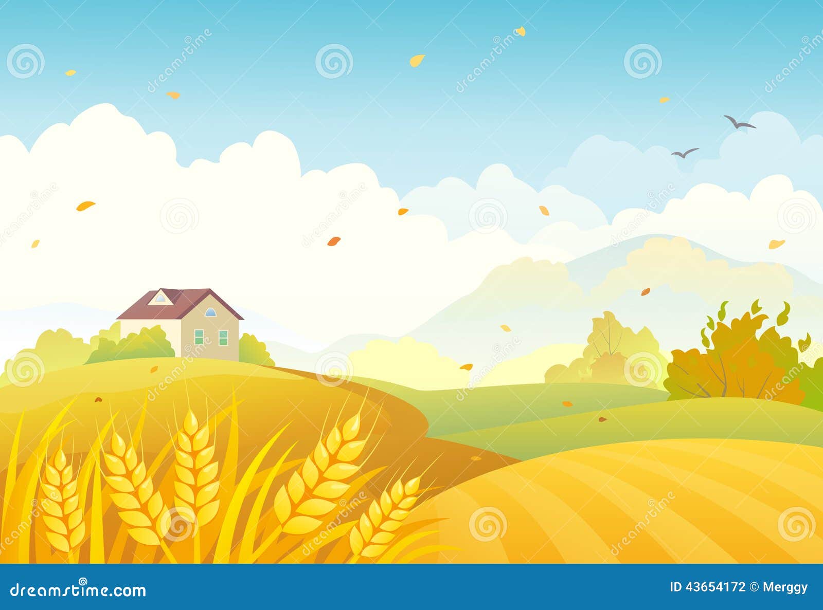 Fall fields stock vector. Illustration of cartoon, countryside - 43654172
