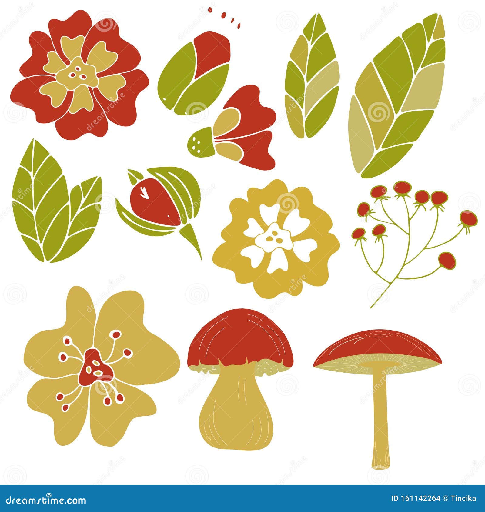Fall Floral Hand Drawn Vector Illustrations. Stock Vector ...