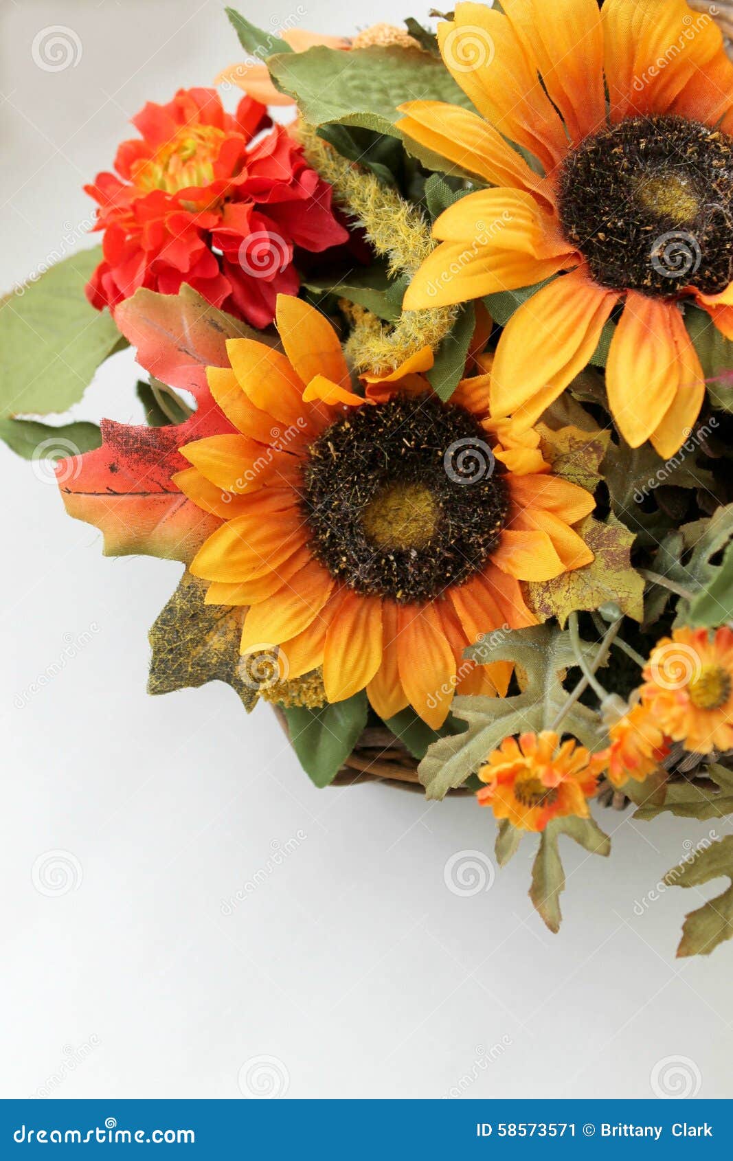 Fall Flower Bouquet with Sunflowers Decoration Stock Image - Image of ...