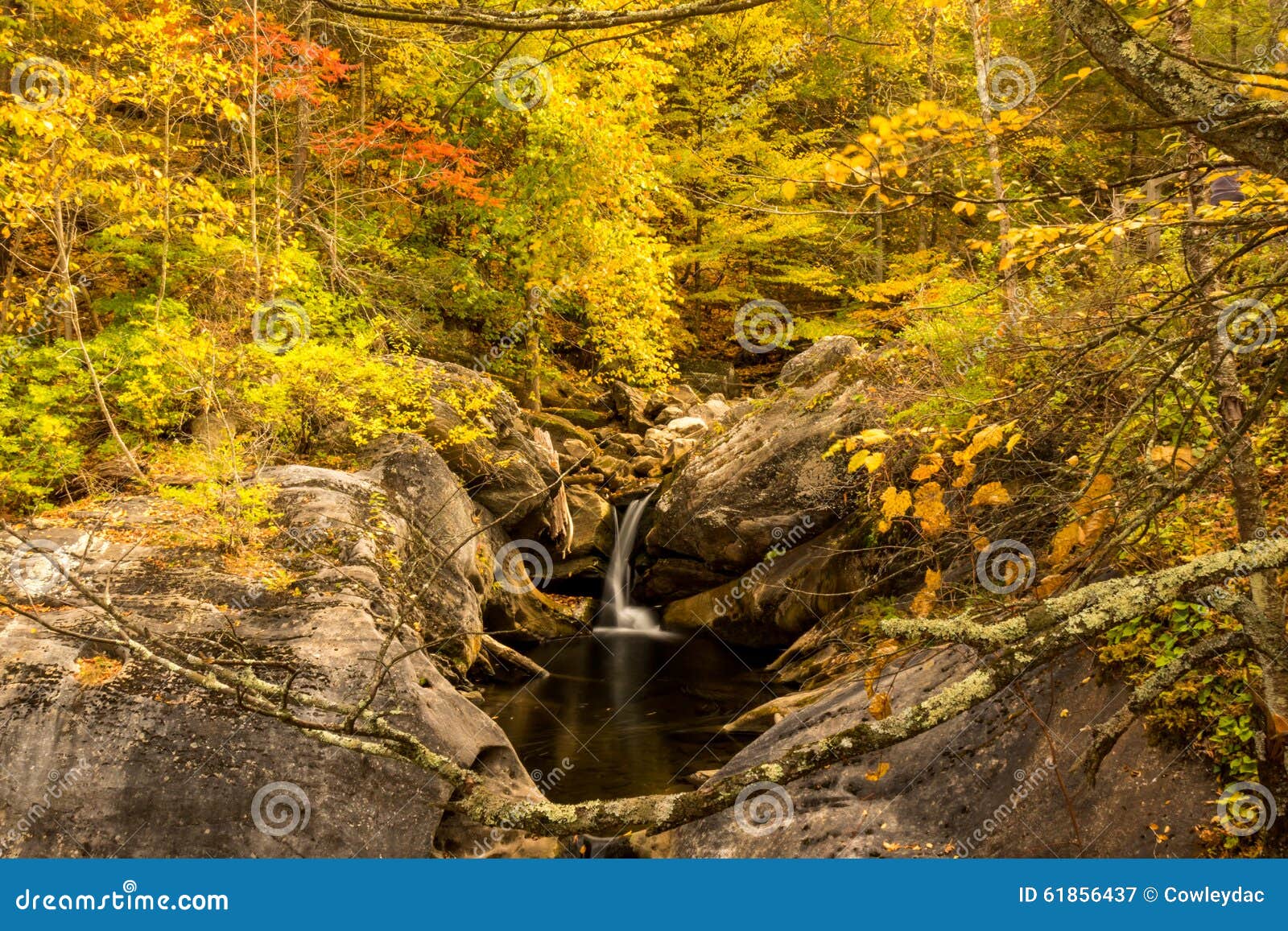 Fall Foilage Surrounds Waterfall Stock Image - Image of england, nature ...
