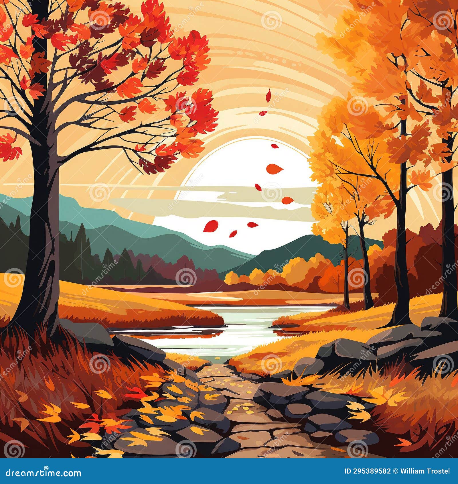 Fall foliage art stock illustration. Illustration of yellow - 295389582