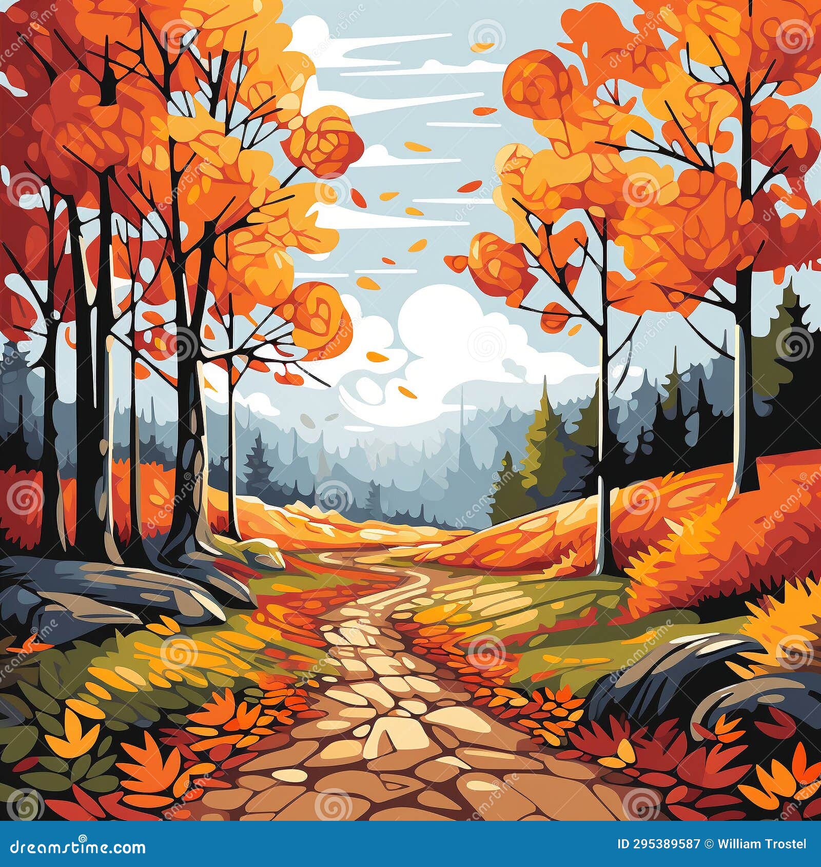 Fall foliage art stock image. Image of withering, landscape - 295389587