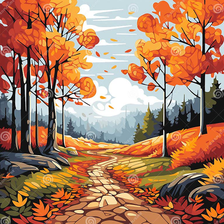 Fall foliage art stock image. Image of withering, landscape - 295389587