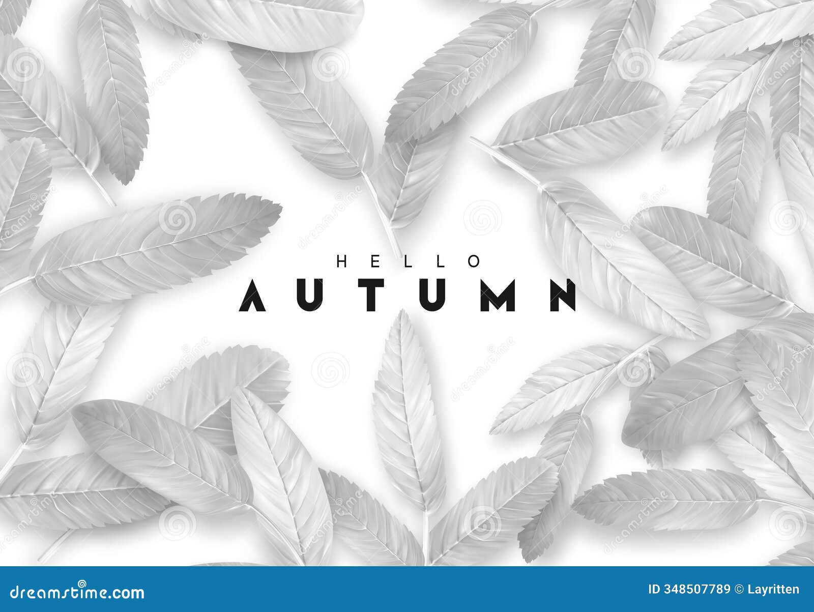 Fall Foliage. Autumn Background with Silver Leaves. Stock Illustration ...