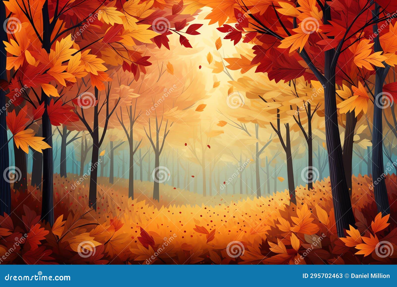 Fall Foliage Backdrop Vector Background Stock Illustration ...